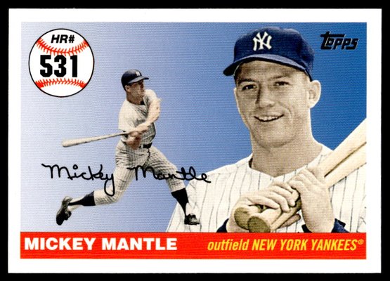 2008 TOPPS MICKEY MANTLE REPRINT BASEBALL CARD #65991 | Auctionninja.com