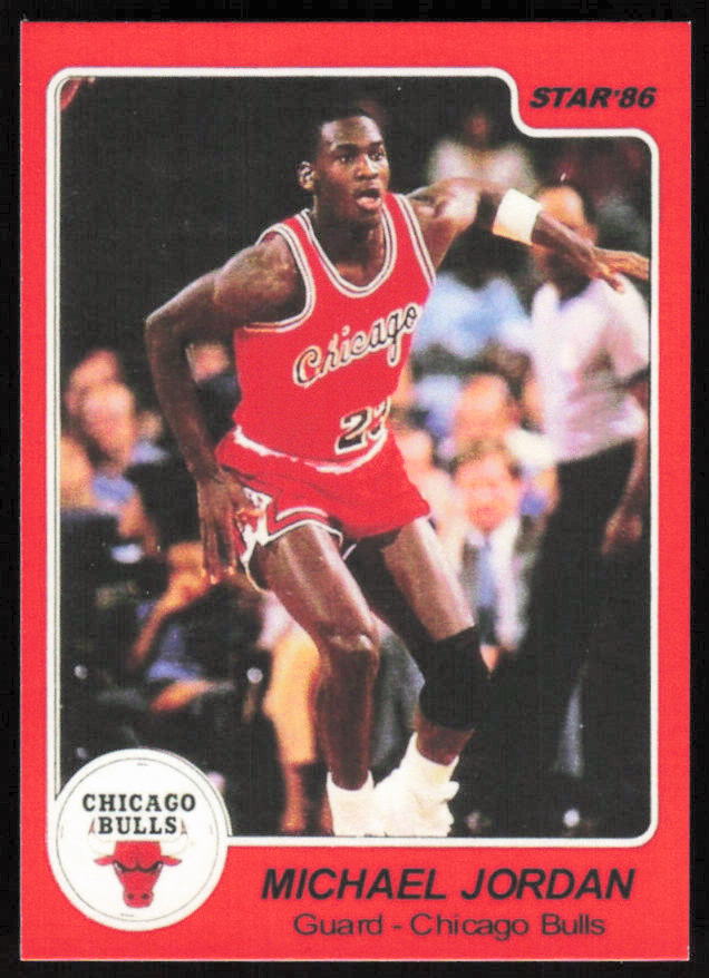 1986 STAR #117 MICHAEL JORDAN REPRINT BASKETBALL CARD #52898 ...