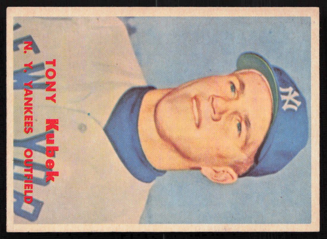1957 TOPPS TONY KUBEK BASEBALL CARD #54585 | Auctionninja.com
