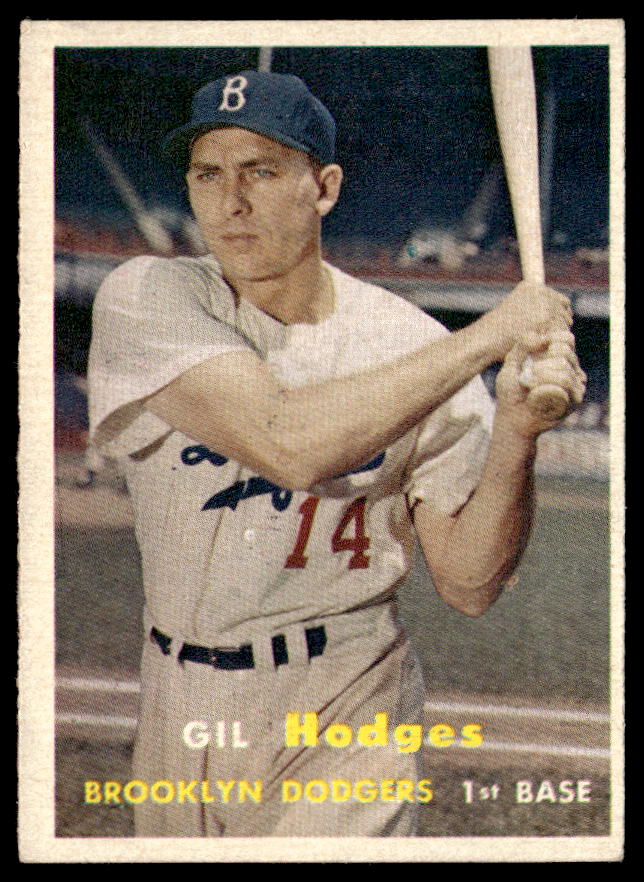 1957 TOPPS GIL HODGES BASEBALL CARD #64243 | Auctionninja.com