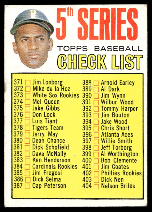 1967 TOPPS BOB GIBSON CHECKLIST BASEBALL CARD #65026 | Auctionninja.com