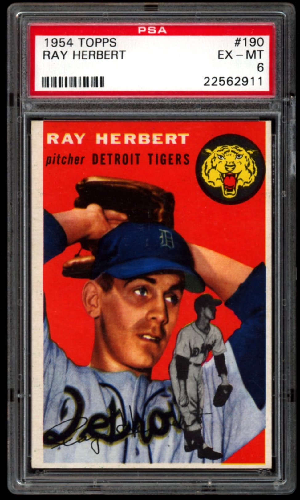 1954 Topps #190 Ray Herbert PSA 6 #49323 | Auctionninja.com