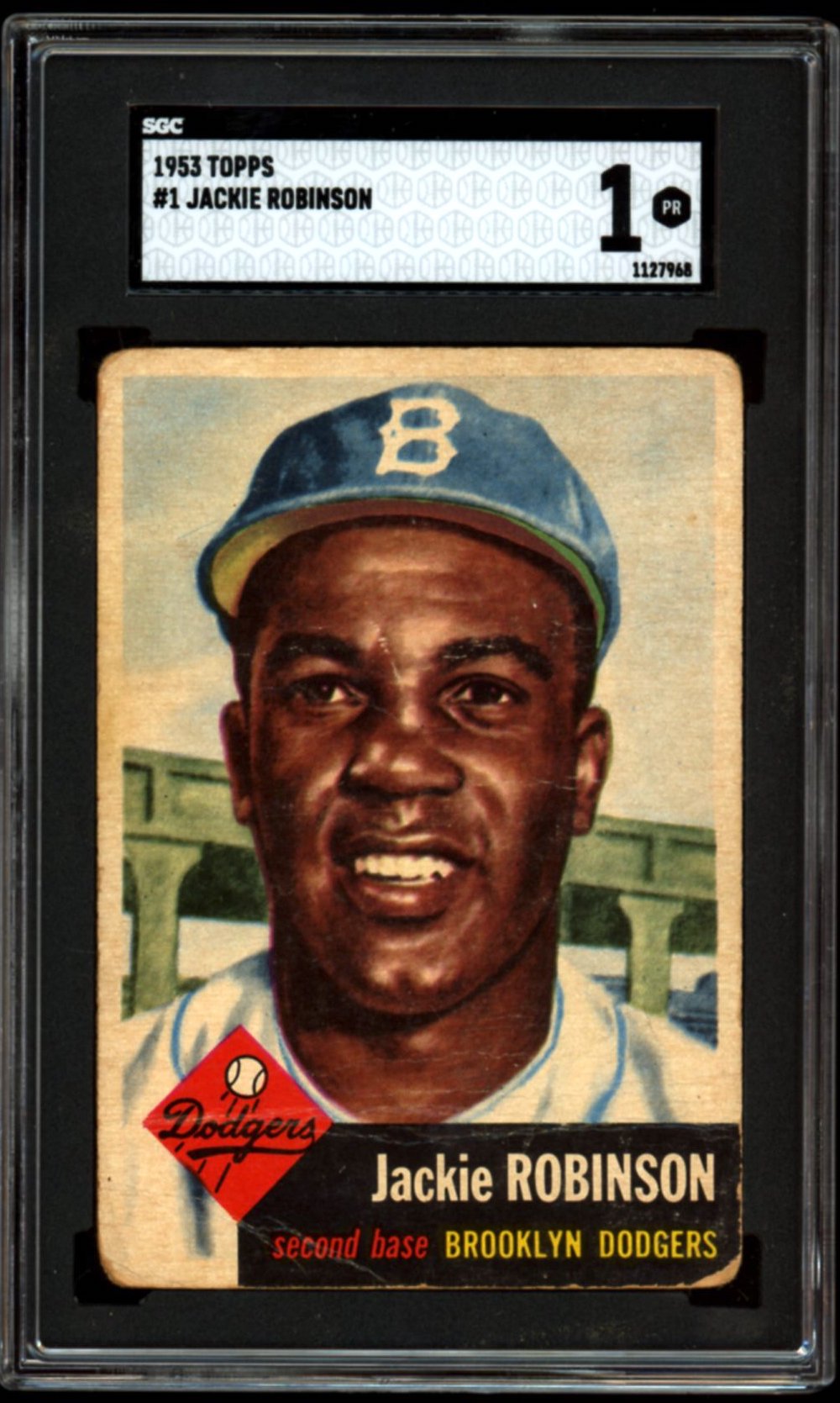 1953 TOPPS JACKIE ROBINSON SGC 1 BASEBALL CARD #59831 | Auctionninja.com
