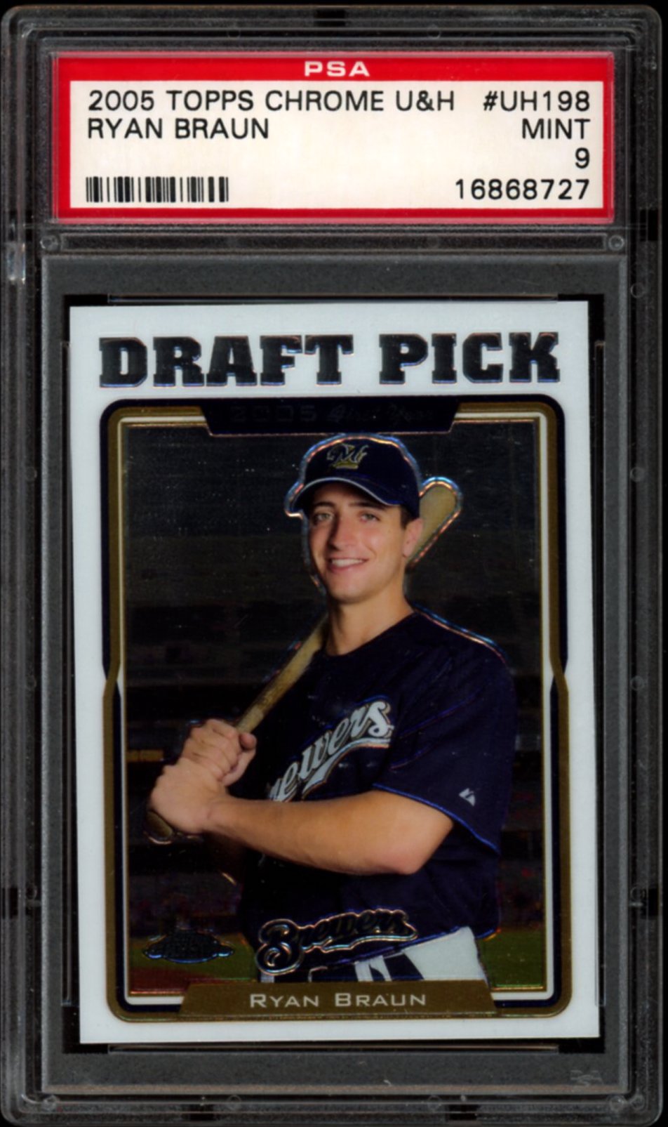 2005 TOPPS CHROME RYAN BRAUN ROOKIE PSA 9 BASEBALL CARD #66579 ...