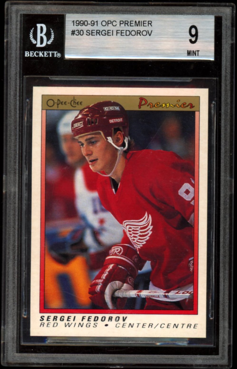 1990 OPC PREMIER SERGEI FEDOROV ROOKIE BECKETT 9 HOCKEY CARD #66584 ...