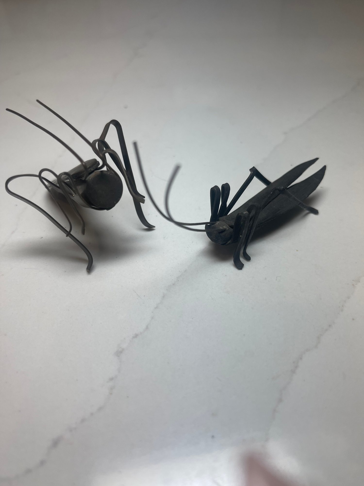 2 Japanese Bronze Grasshopper Sculptures #12905 | Auctionninja.com