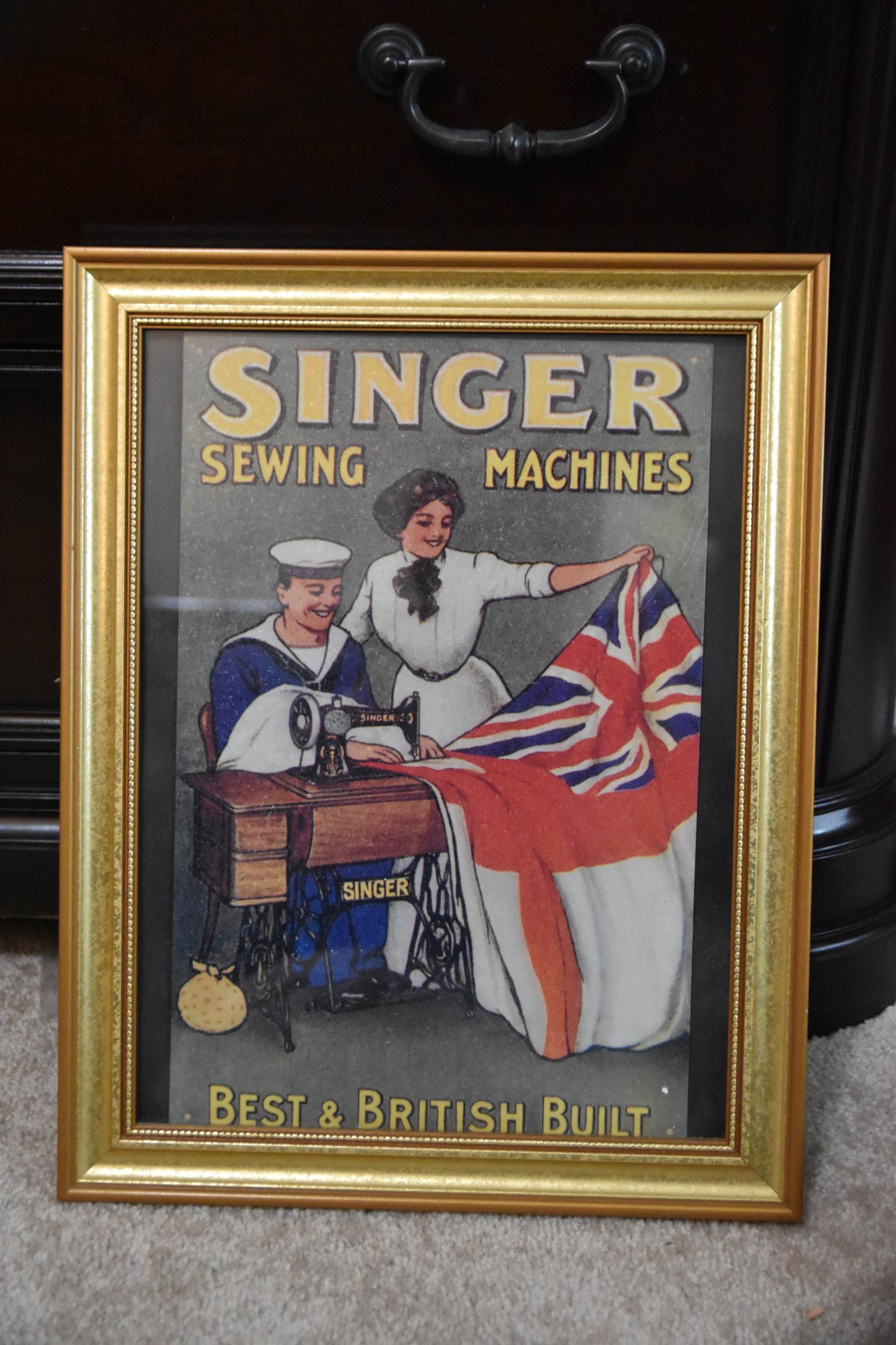 Singer Sewing Machine British Edition Framed Advertisement #49033 ...