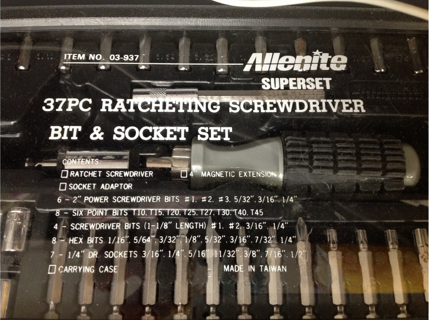 Allenite Superset -37 PC Ratcheting Screwdriver Bit & Socket Set #32012 ...