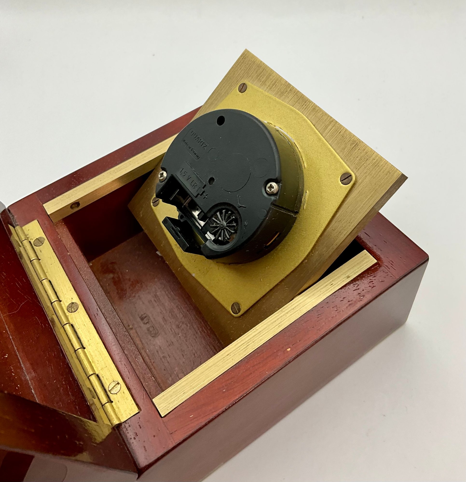 Vintage Tiffany & Co. Swing Desk Clock Mahogany And Brass Box Swiss ...