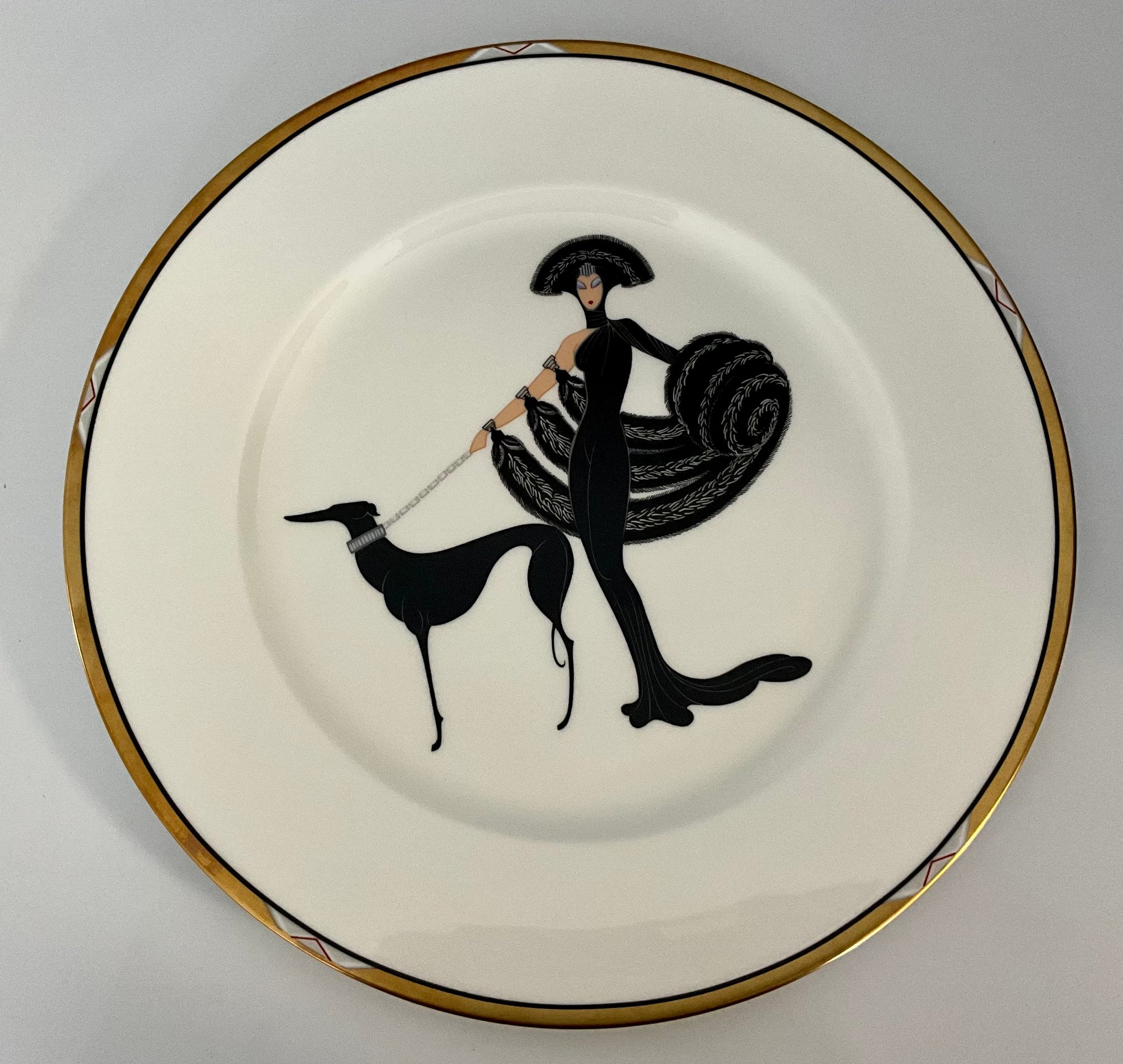 ERTE Plate Signed Symphony In Black A3255/1988 Bone China Japan W ...
