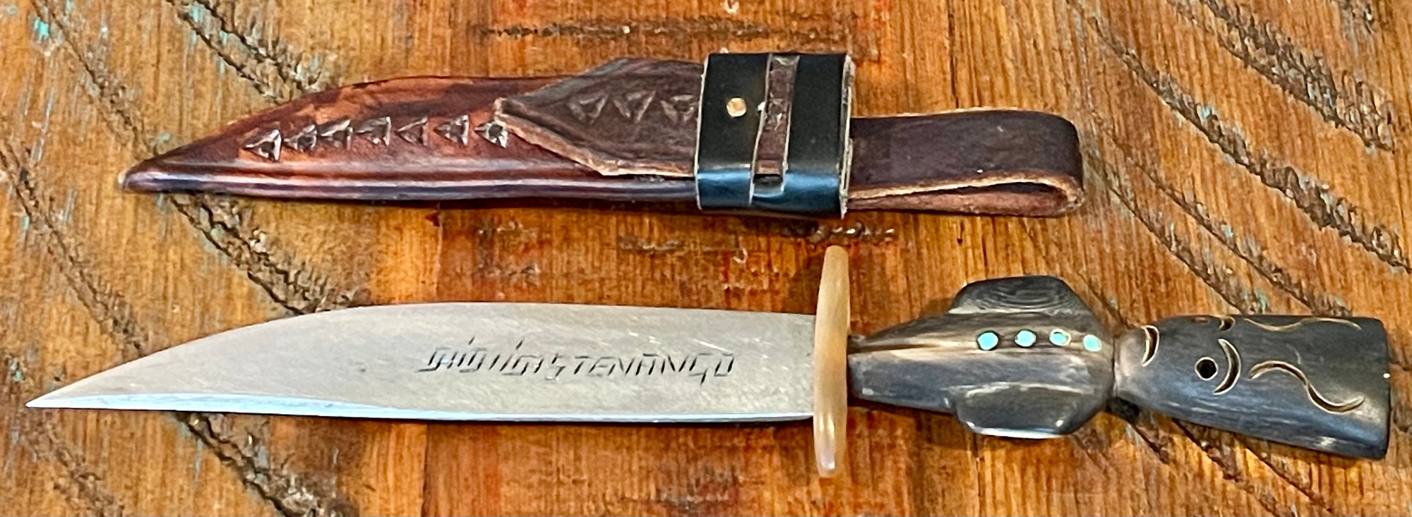 Carved Horn Mayan Native Knife - Chichicastenango Guatemala Dagger With ...