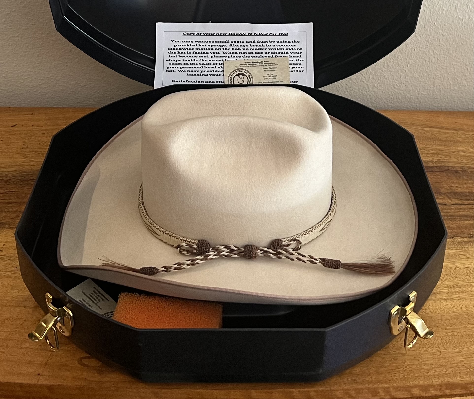 Jimmy Harrison Master Hatter Custom Double H Felted Fur Hat With Hard ...