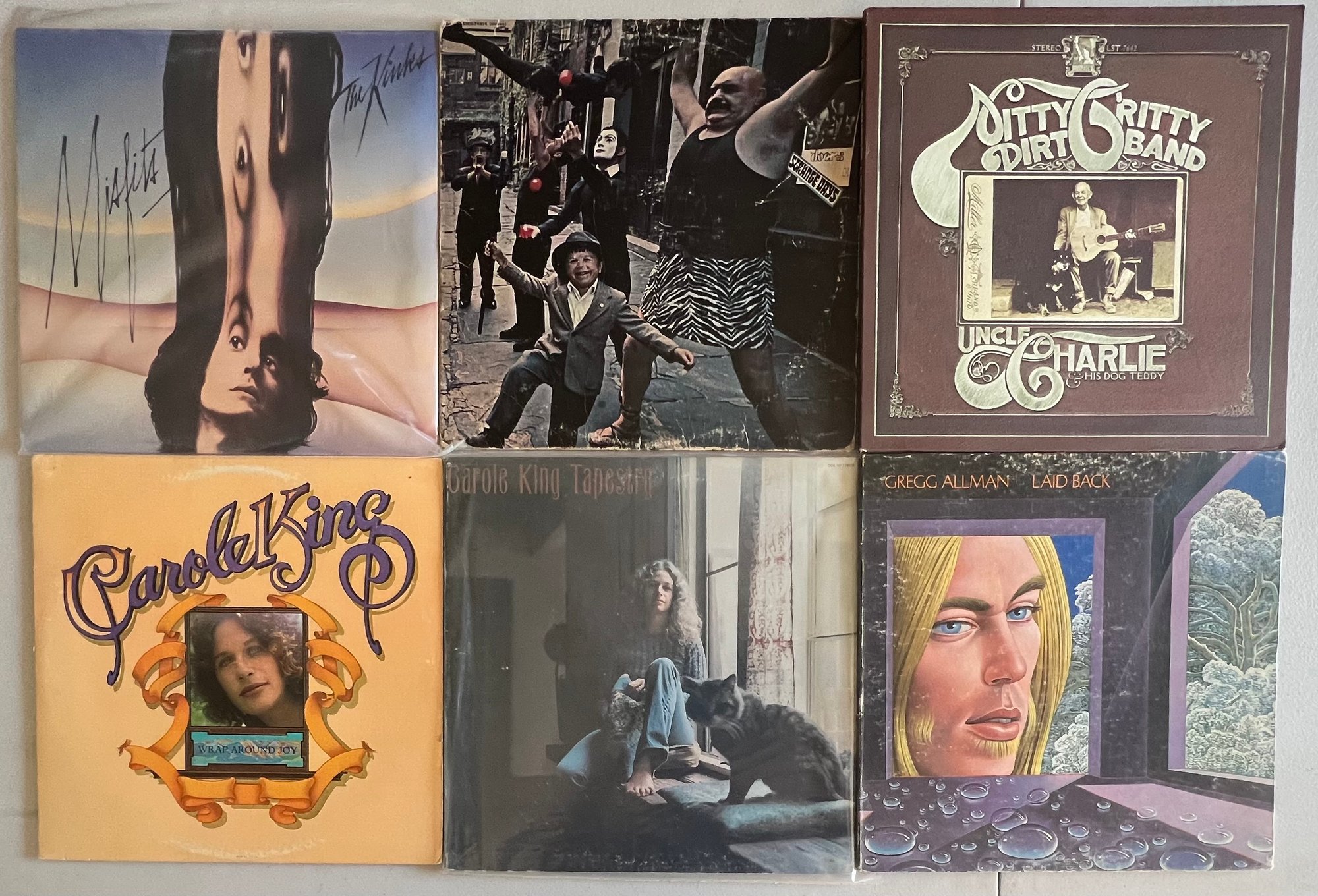 (6) Assorted Vintage Vinyl Albums - The Kinks, The Doors, Carole King ...