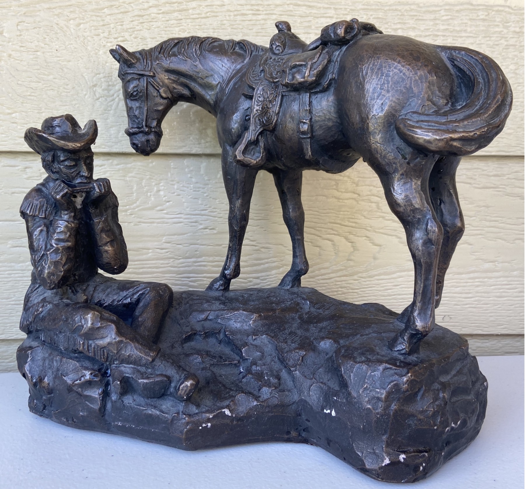 Cowboy And Horse Sculpture Signed Austin Productions Inc. 1969 #2156 ...