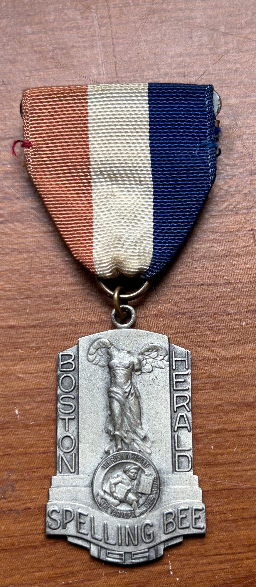 Vintage 1951 BOSTON HERALD Spelling Bee Sterling Silver Medal #1590 ...