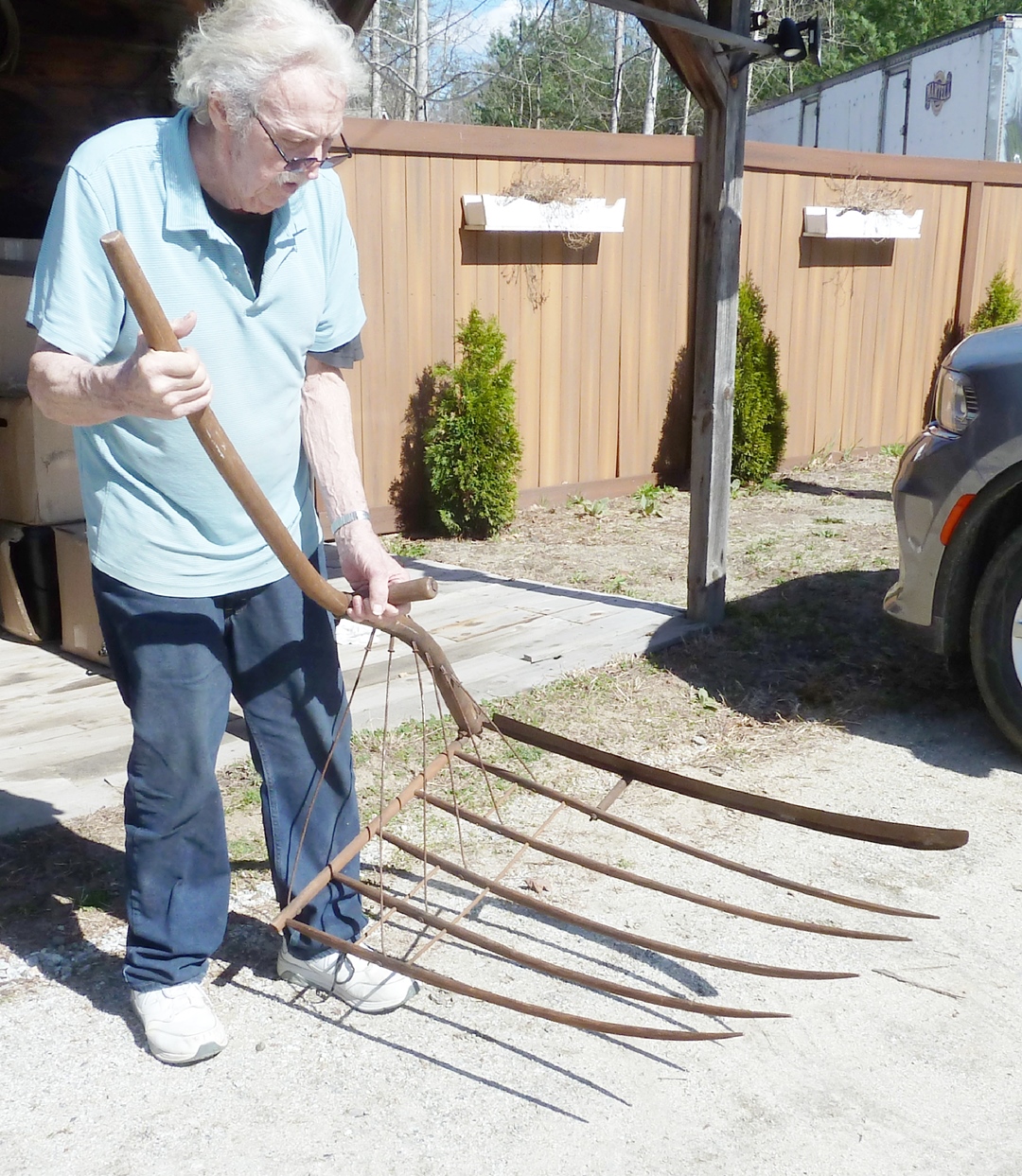 Vintage Wooden Cradle Scythe, Hay Rake, Farm Tool #6159 | Auctionninja.com