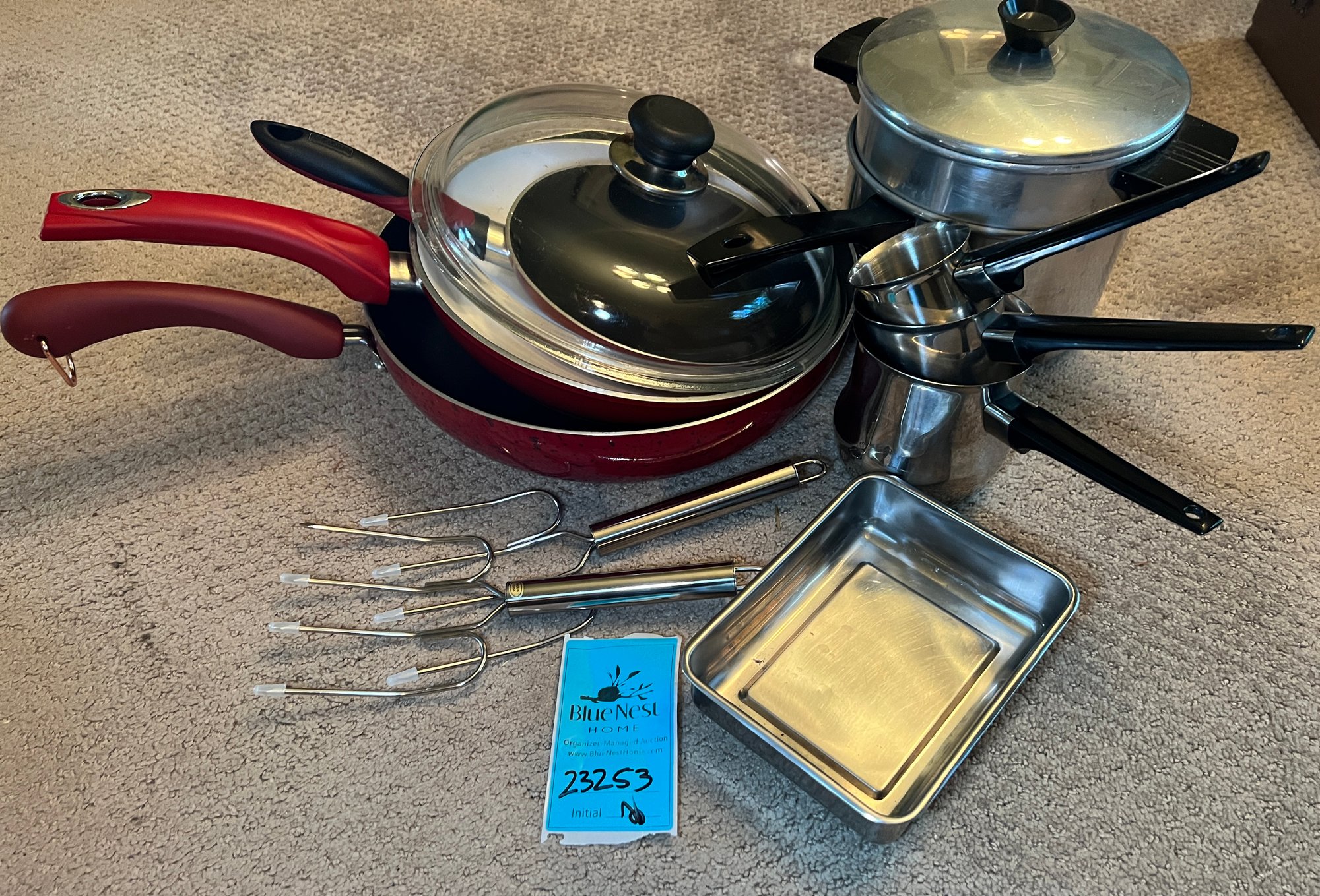 R3 Skillets, Double Boiler, Roast Lifters, Set Of Small Sauce Pots ...