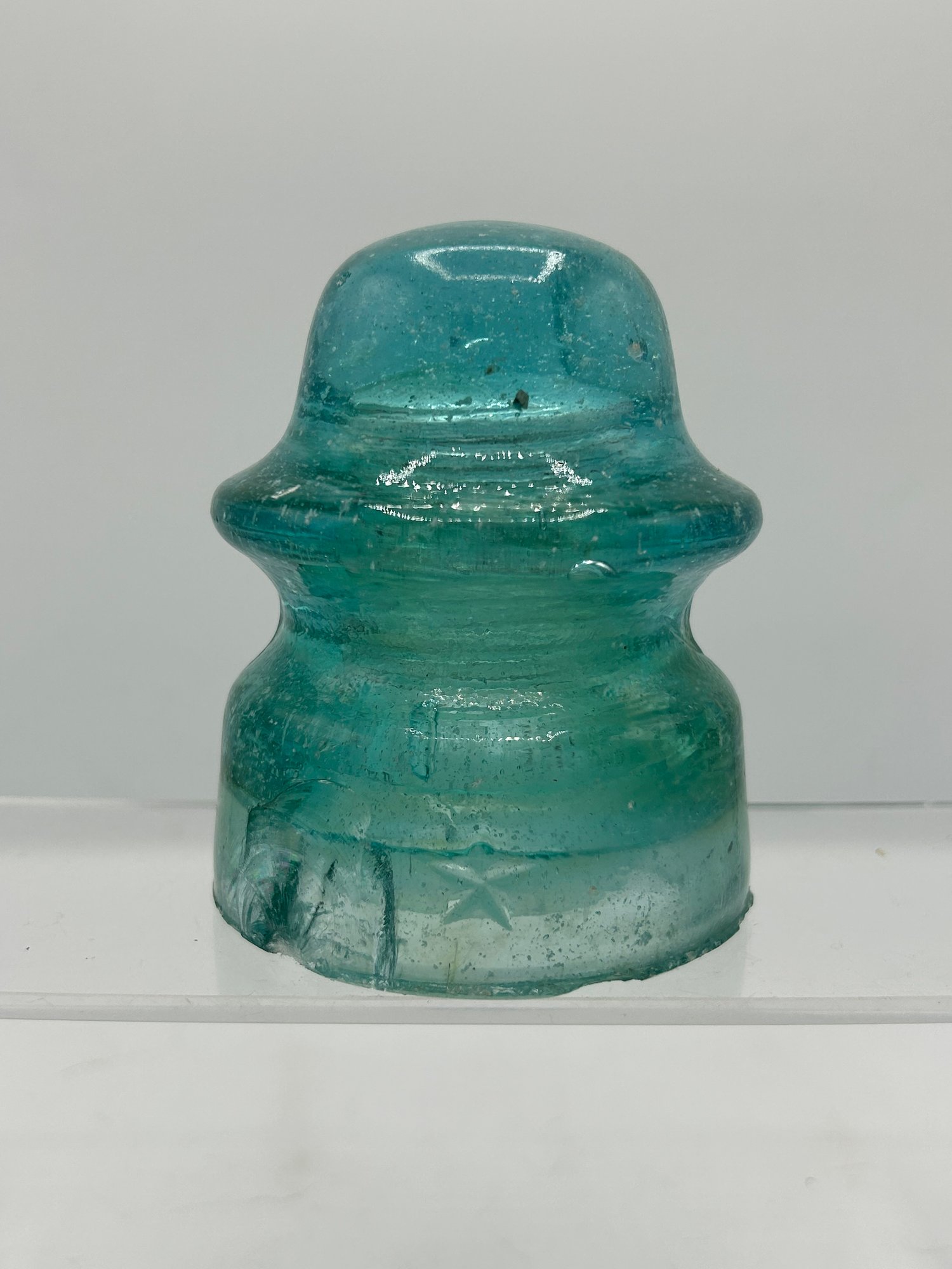 Fizzy Blue Star Glass Insulator #22073 | Auctionninja.com