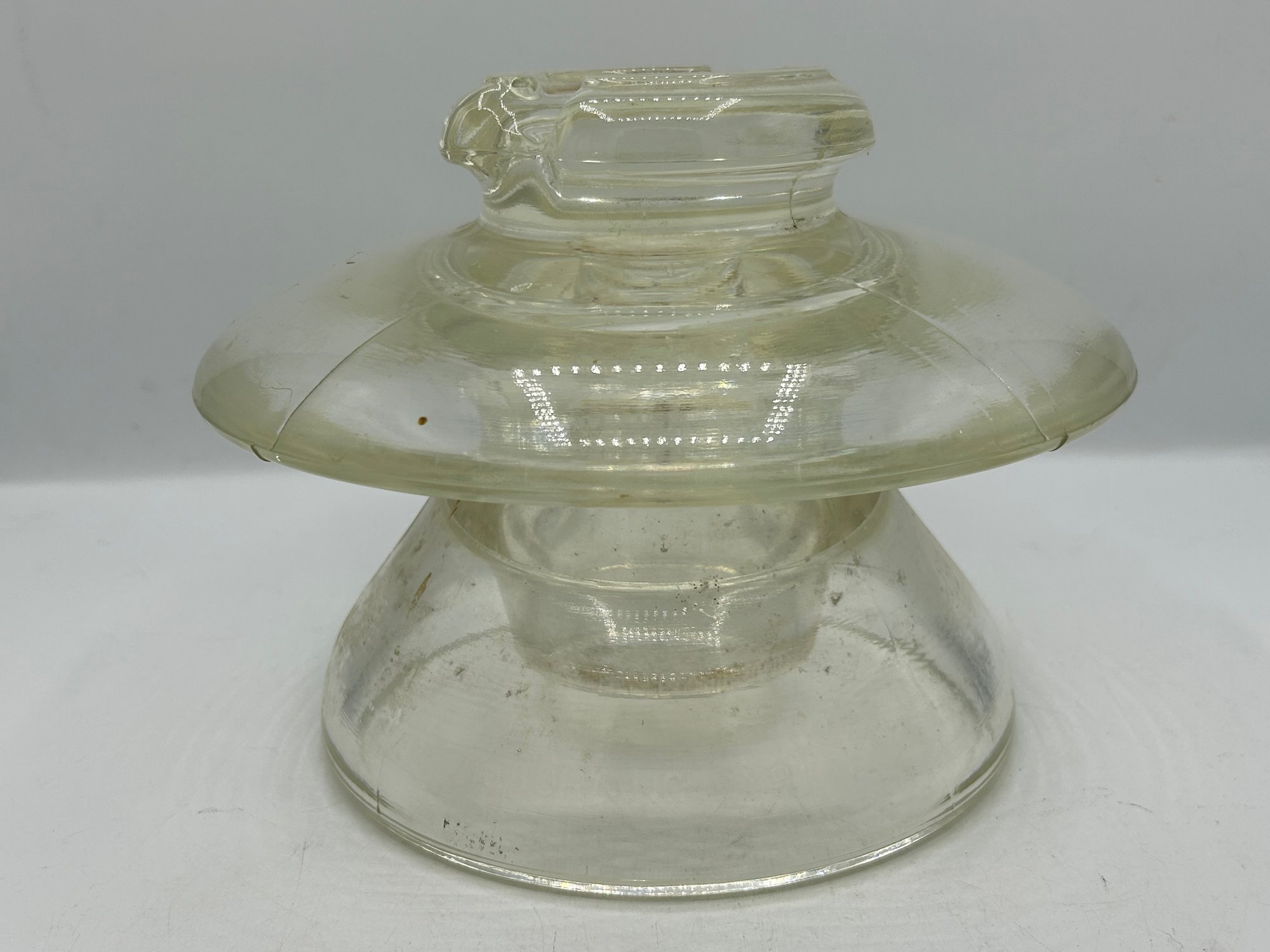 Large Pyrex Clear Glass Insulator 7in X 9in #22076 | Auctionninja.com