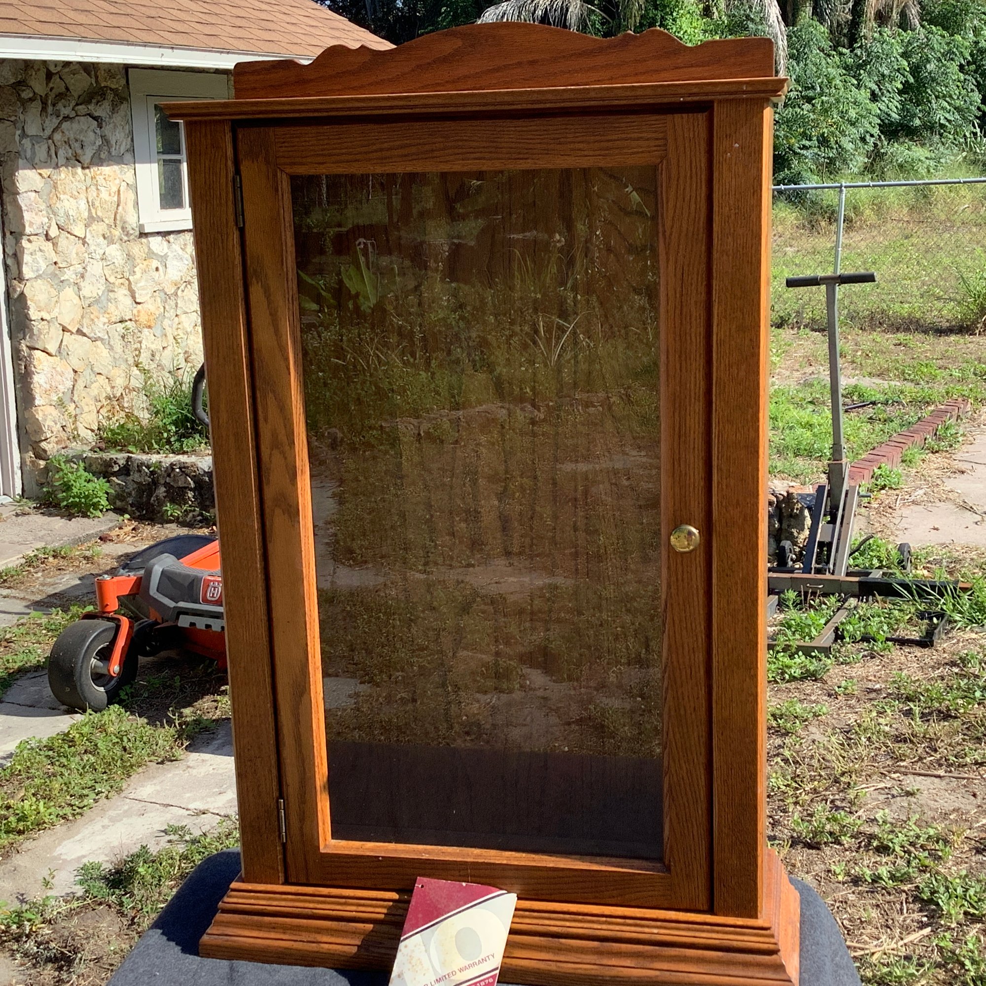Mersman Waldron Furniture Brand Glass Front Oak Wood Curio Cabinet ...