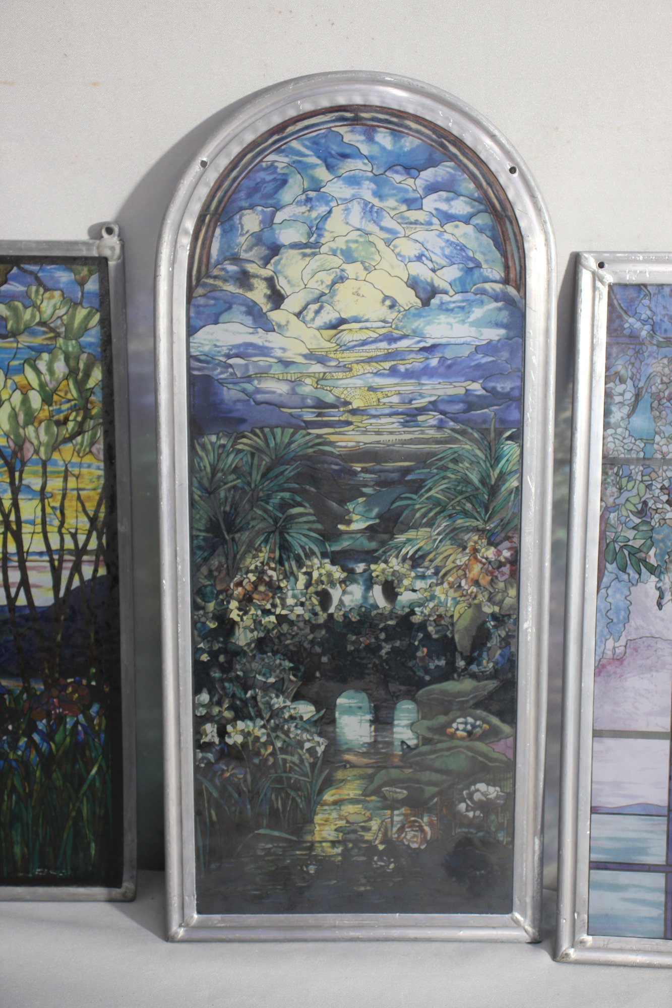 Set Of Three Vibrant Stained Glass Art Panels #65351 | Auctionninja.com
