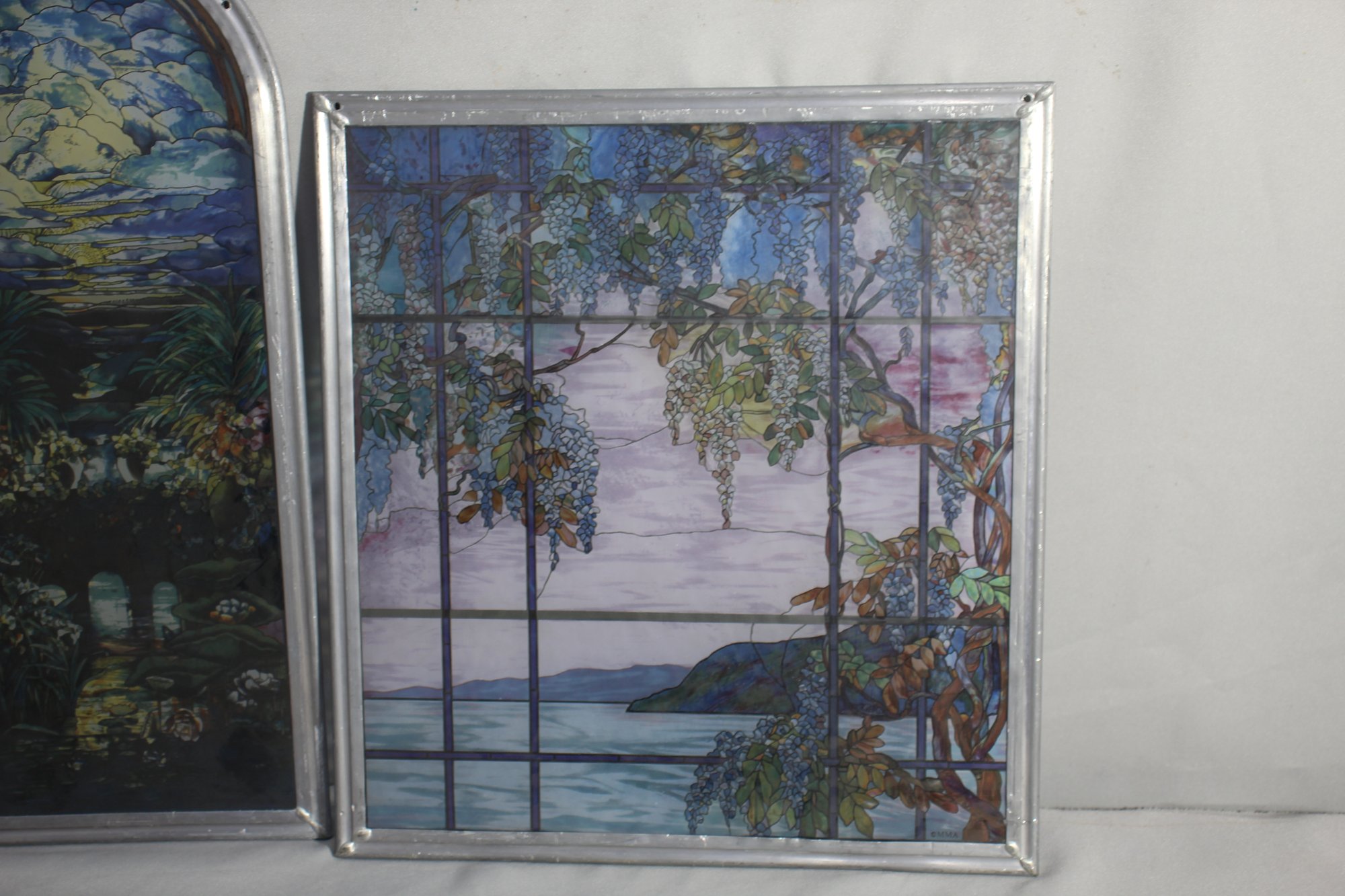 Set Of Three Vibrant Stained Glass Art Panels #65351 | Auctionninja.com