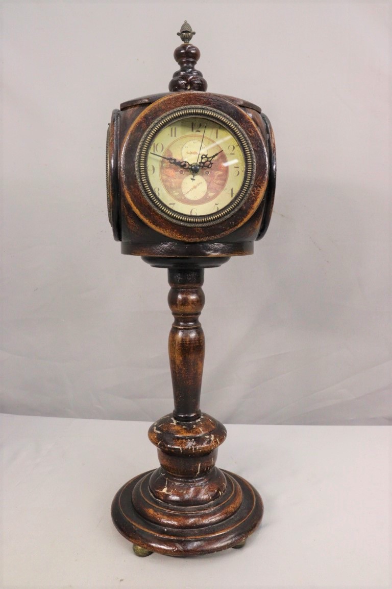 Vintage Wood 4 Sided Miniature Street Clock #51939 | Auctionninja.com