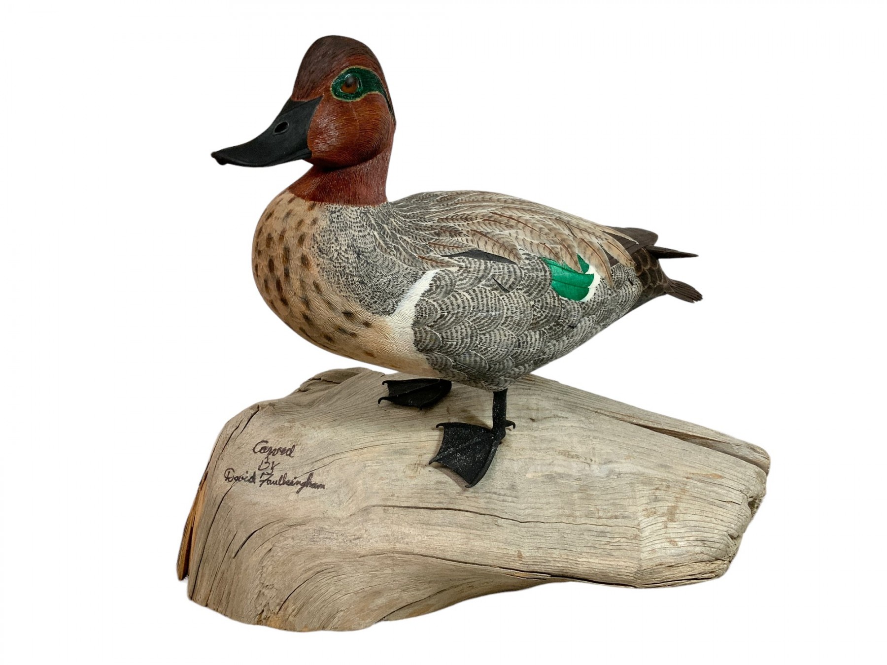Hand Carved And Painted Standing Drake Decoy By David Faulkingham #2899 ...