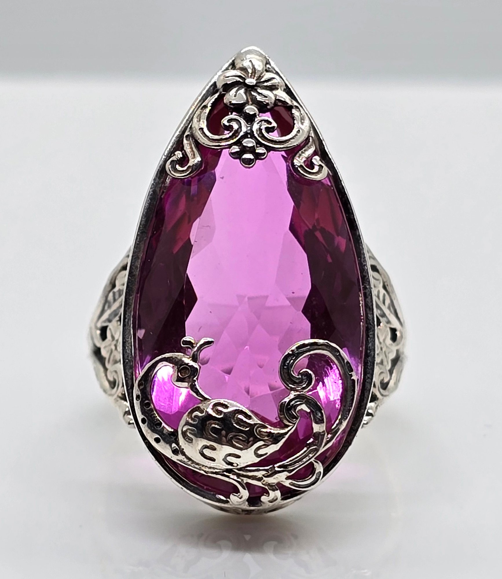 Bali Radiant Orchid Quartz Peacock Ring In Sterling #1854057 ...
