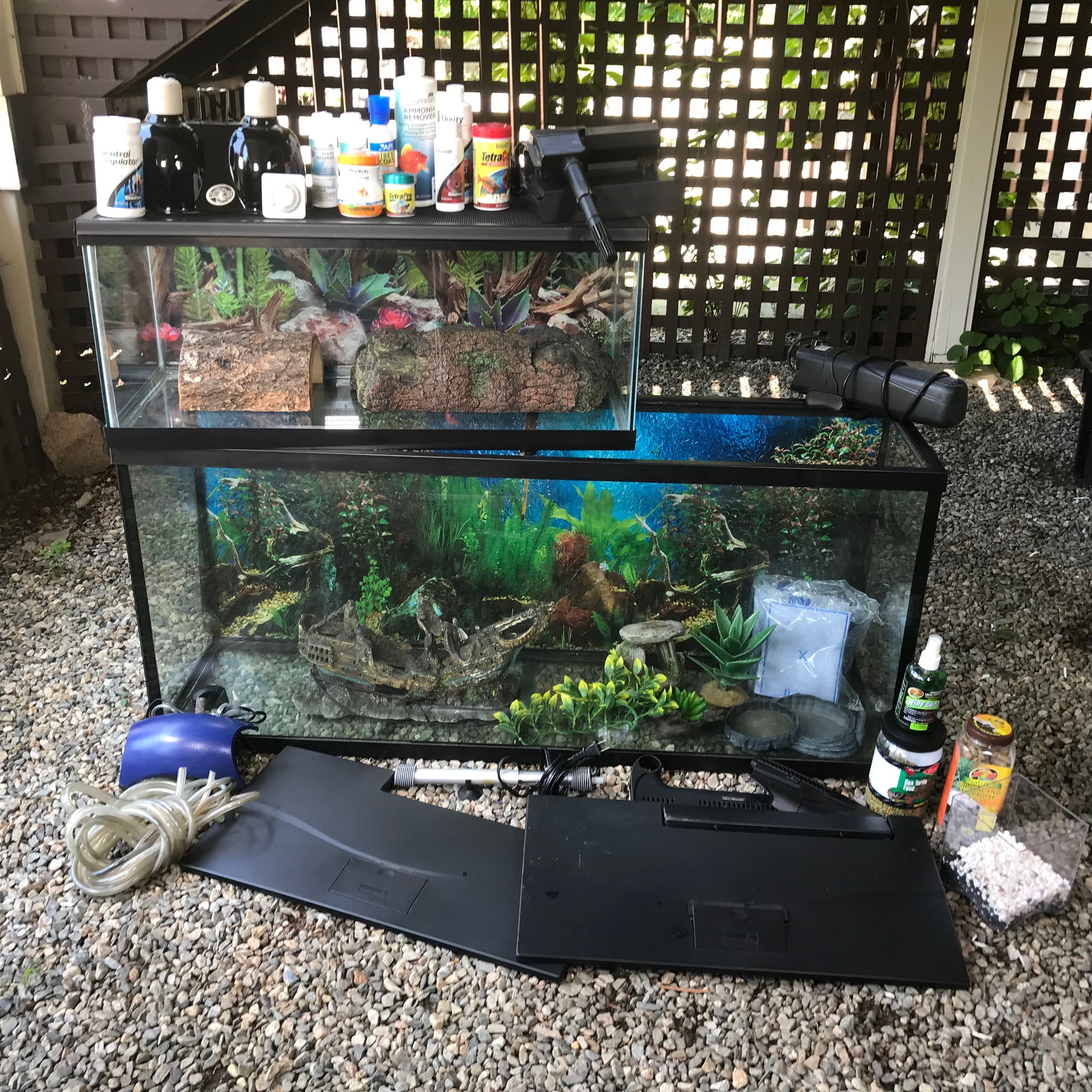 Paid Over $1,000 - Two Large Aquarium / Fish Tank Lot With LOADS OF ...