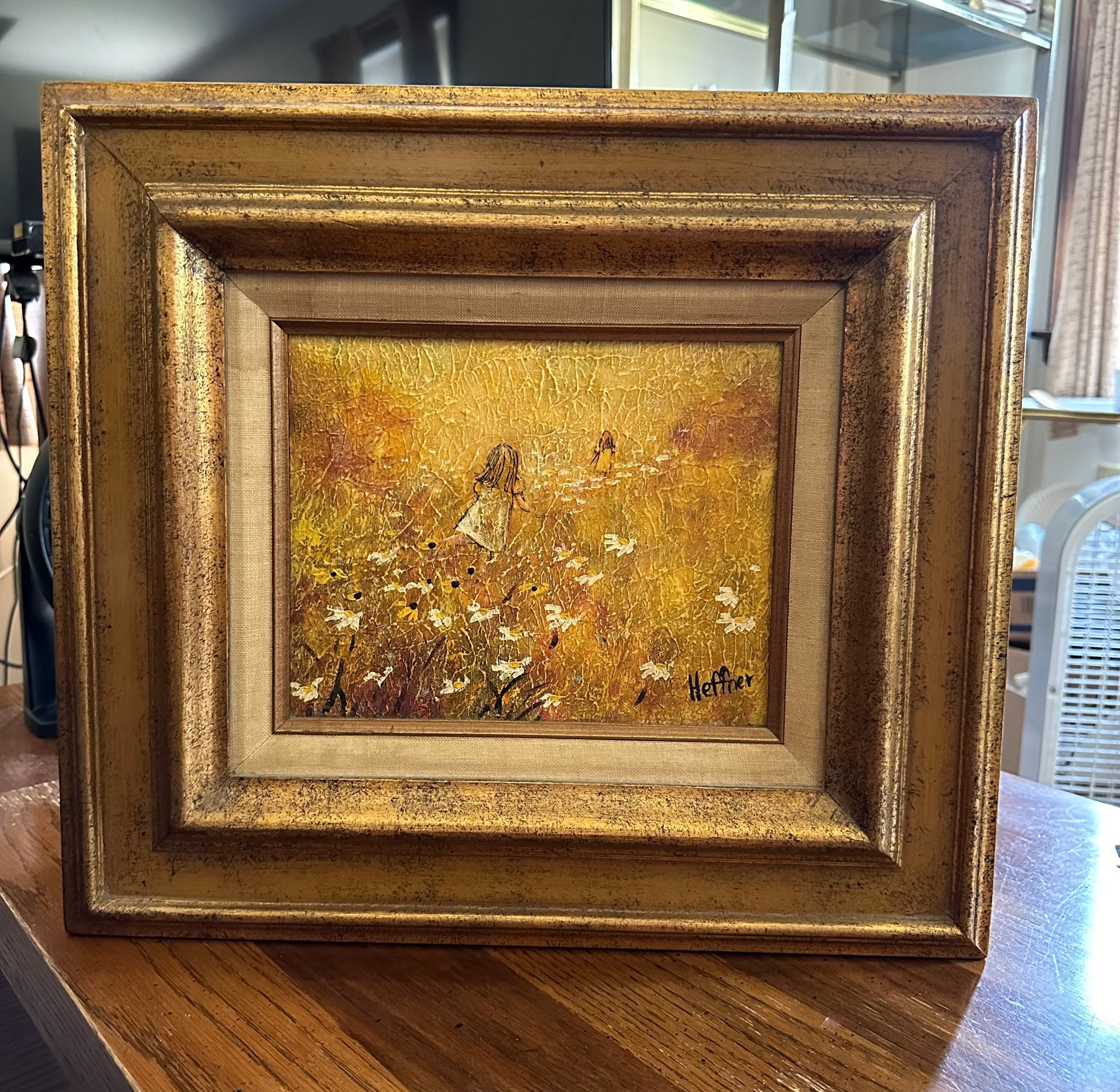 Beautiful Oil Painting On Canvas Looks 2 Little Girls Playing In The ...