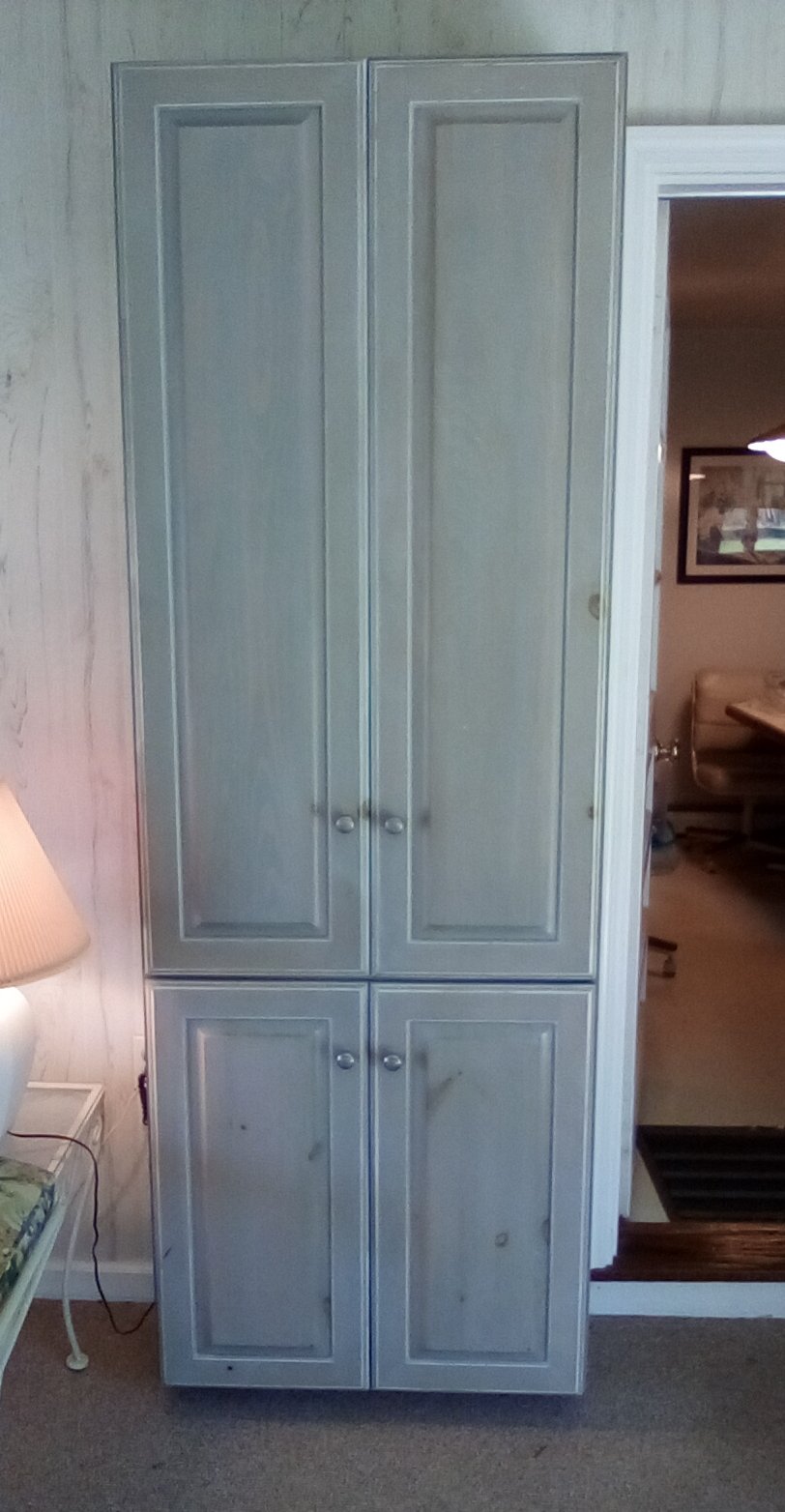 Tall One Unit Storage Cabinet - Adjusable Shelves - Two Sections - 5 ...