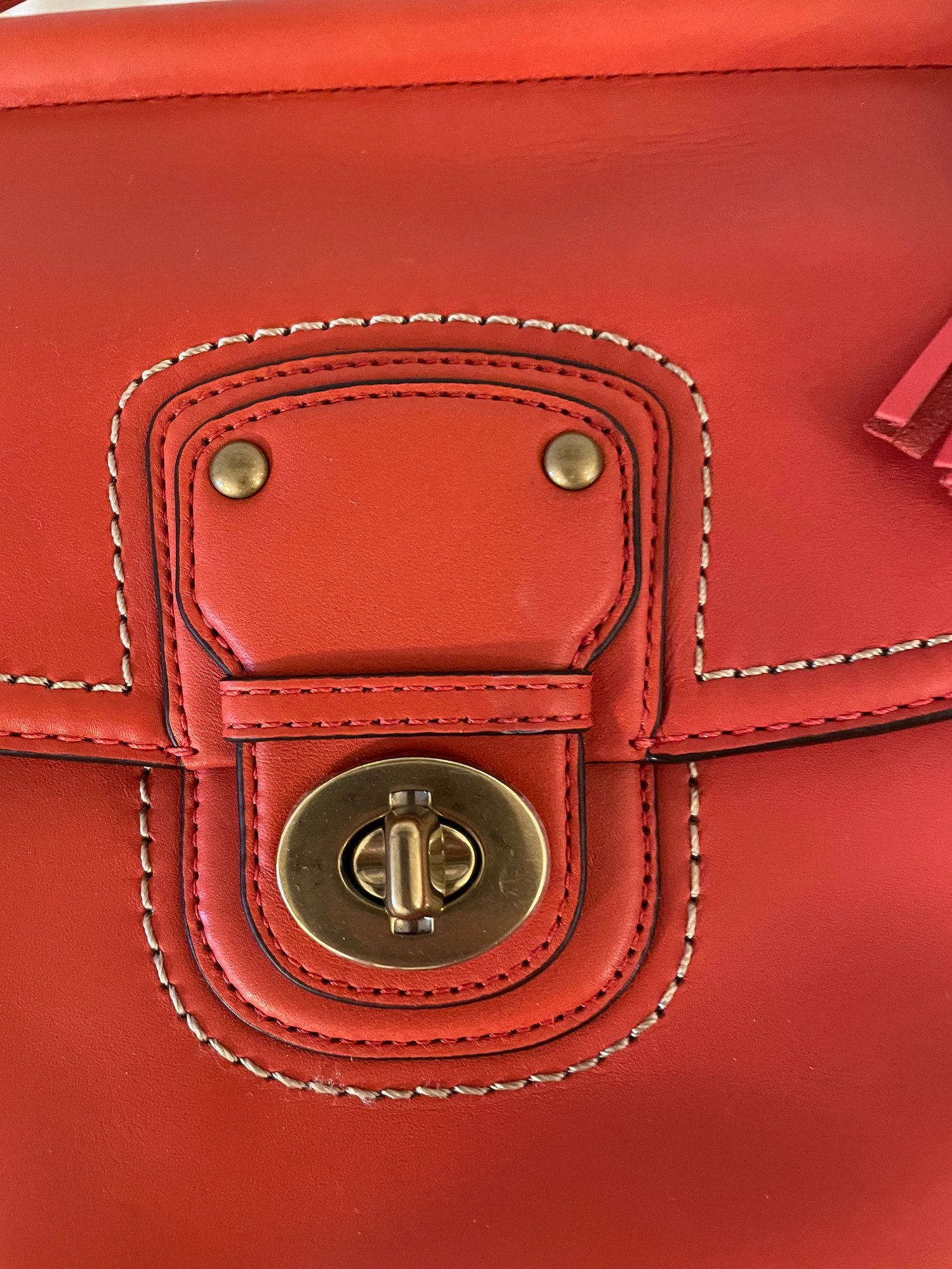 Coach Willis Legacy 70th Anniversary Vermillion Leather Handbag ...