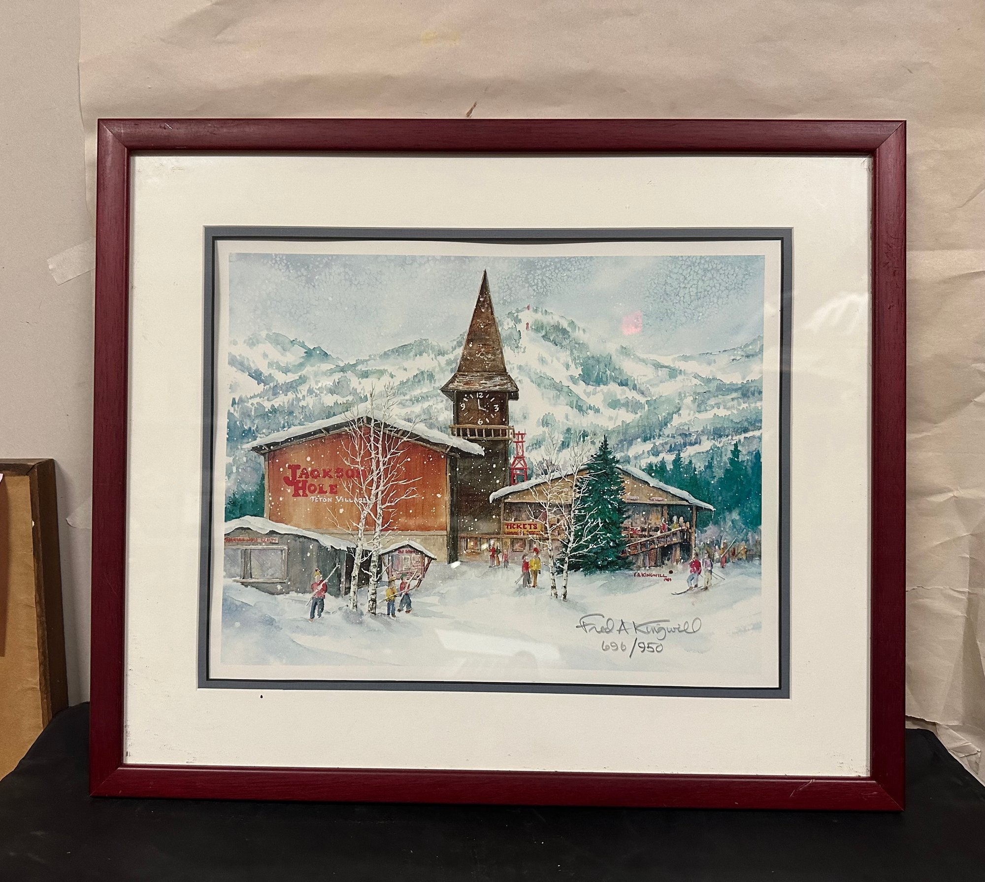 Photo Framed Print Of A Jack Son Hole Teton Village 1989 Signed By The ...