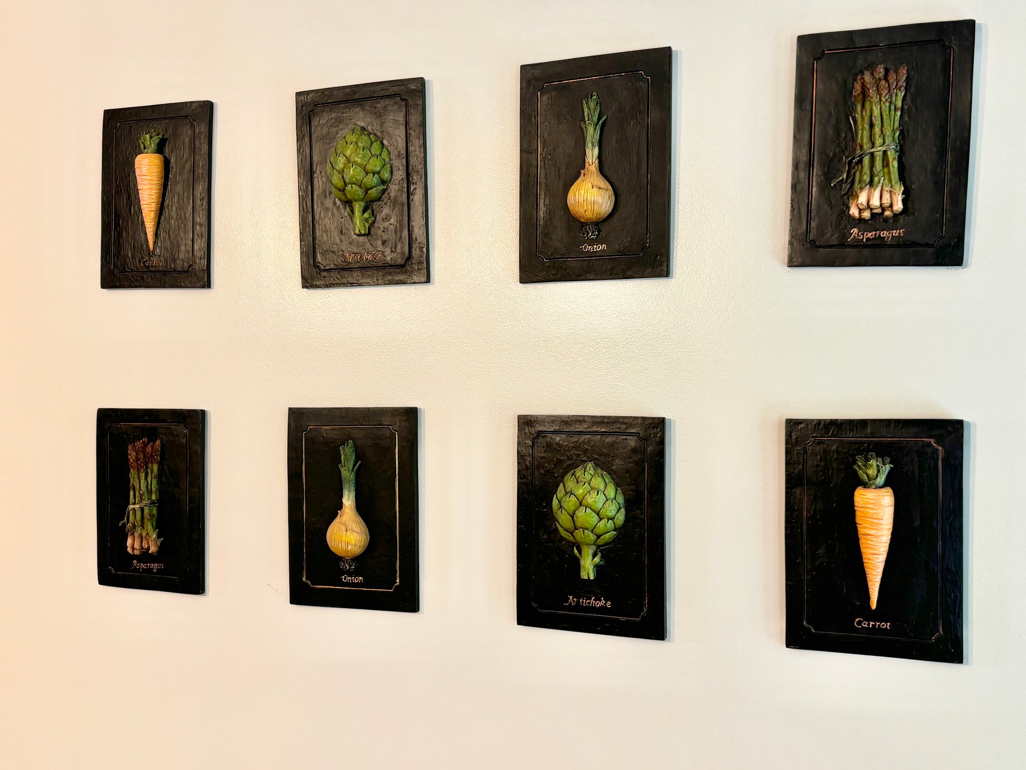 Vegetable Painted Wall Decor On Wood Blocks - Set Of 8 #1893662 ...