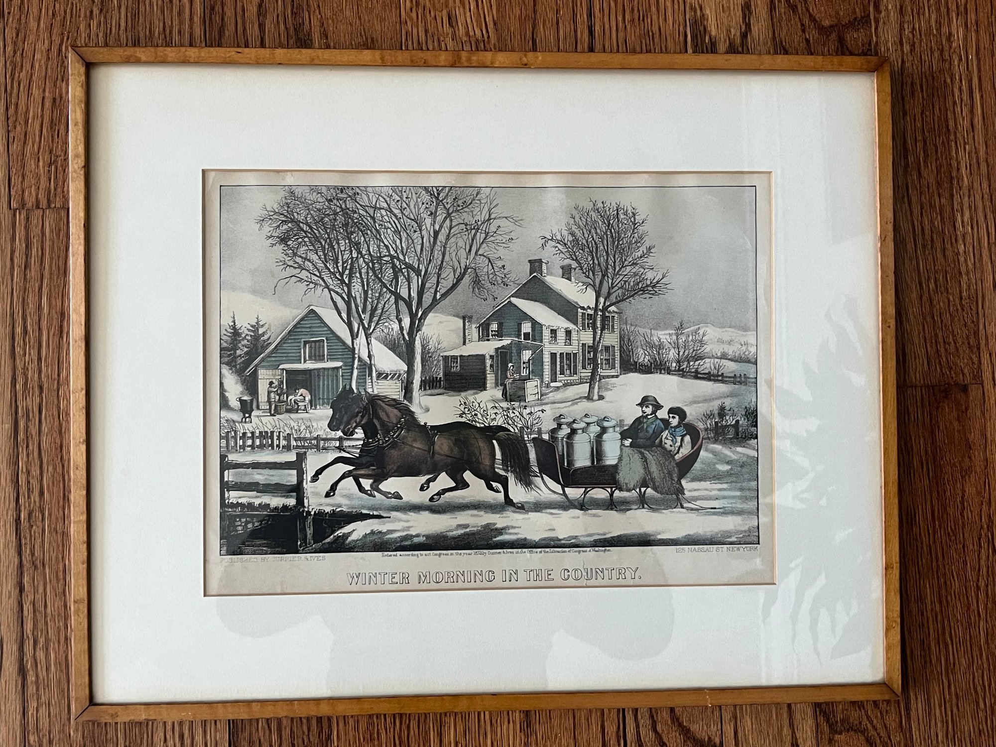 Antique Currier & Ives Lithograph In Color "Winter Morning In The ...