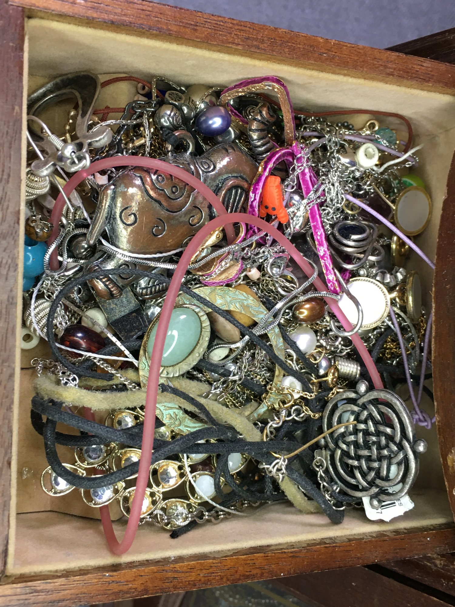 Grandmas Estate Jewelry Box - 100s Of Items - Unorganized - Would Take ...