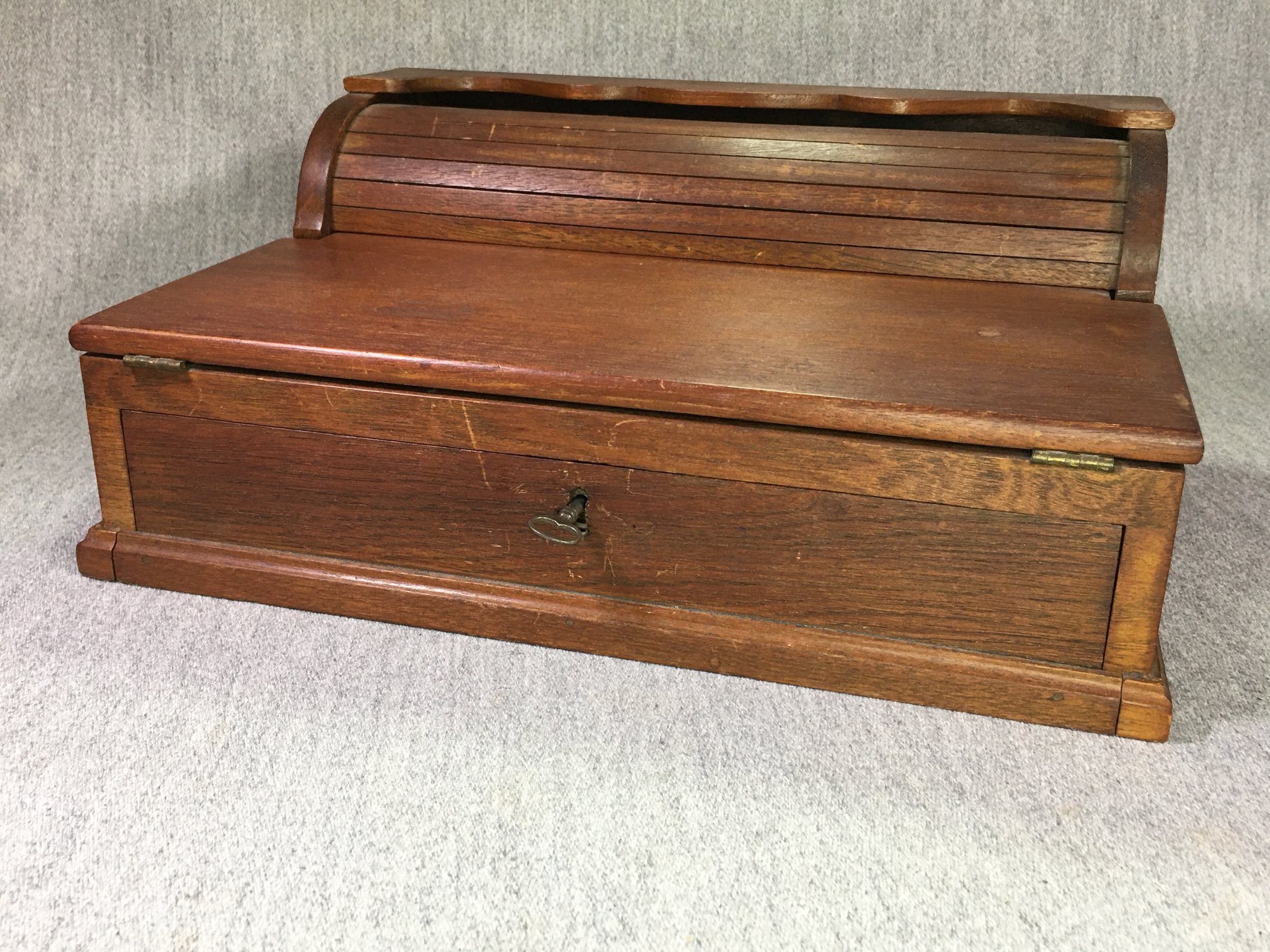 Wonderful French Antique Wood Writing Box / Lap Desk With Hand Written ...