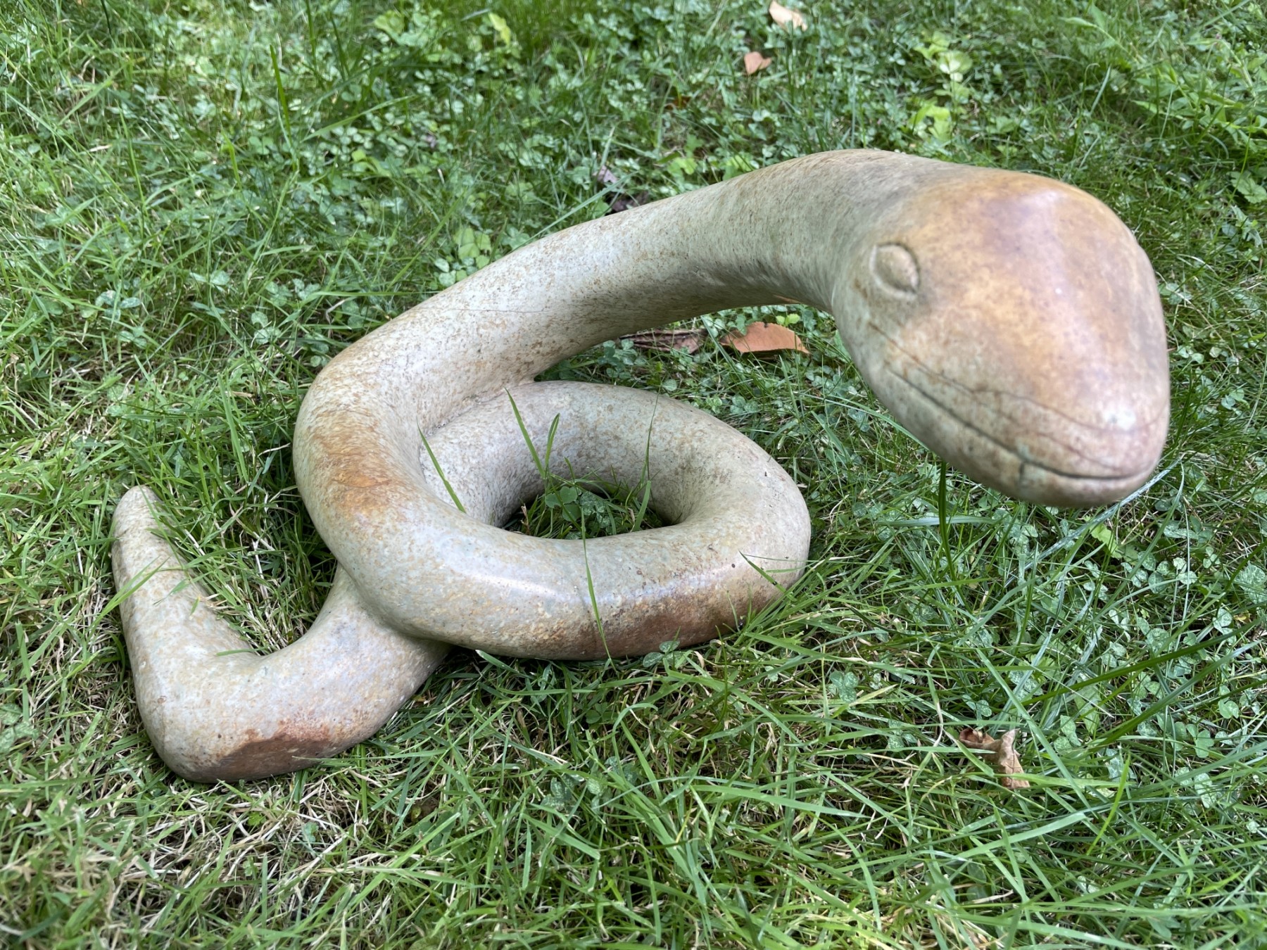 Rare And Exquisite Artist- Sculpted Stone Coiled Snake #1340199 ...