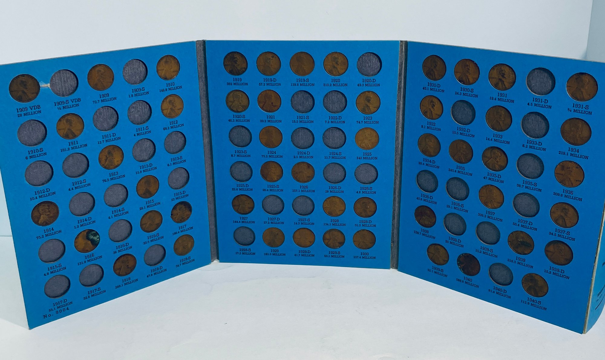 LOT (51) LINCOLN WHEAT CENT PENNY LOT -1909-1940 IN WHITMAN ALBUM ...