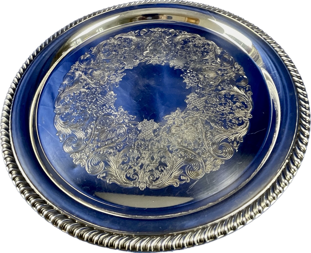 Silver Plated Serving Tray - Gadroon Edging -signed Rogers #17517 ...