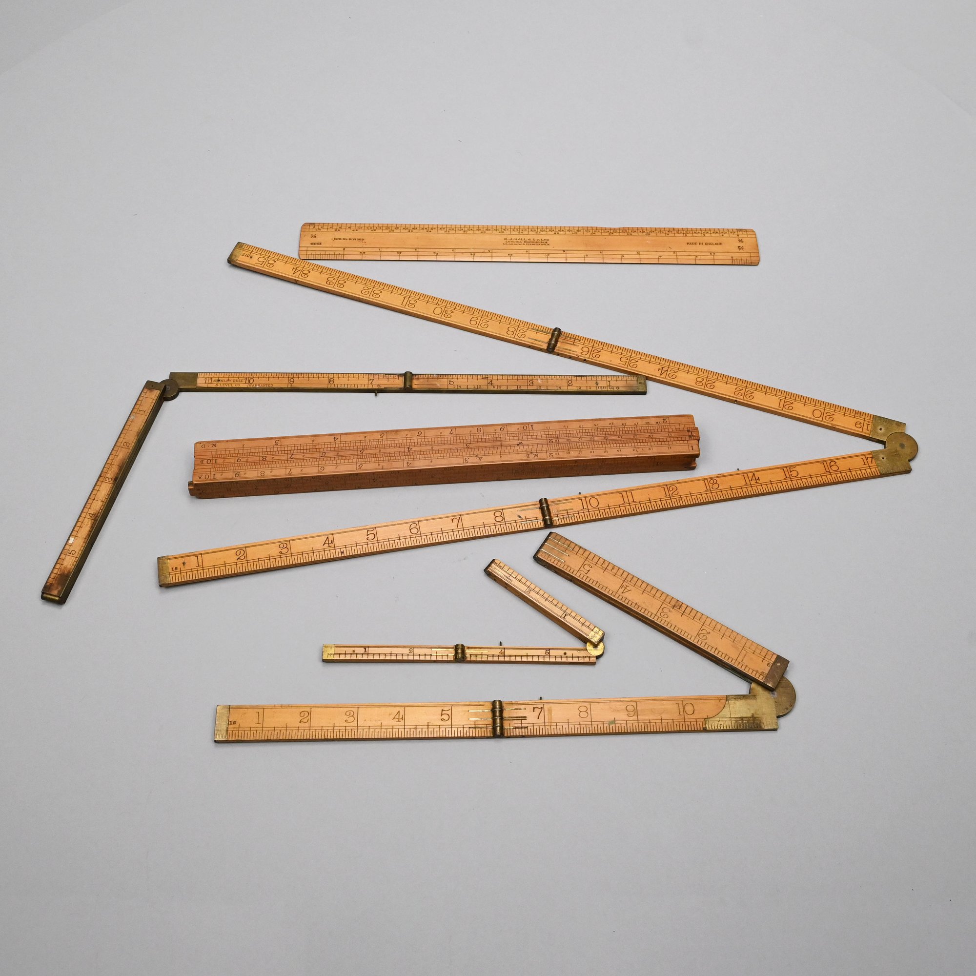 Six English & American Folding & Expandable Rulers #2905 | Auctionninja.com