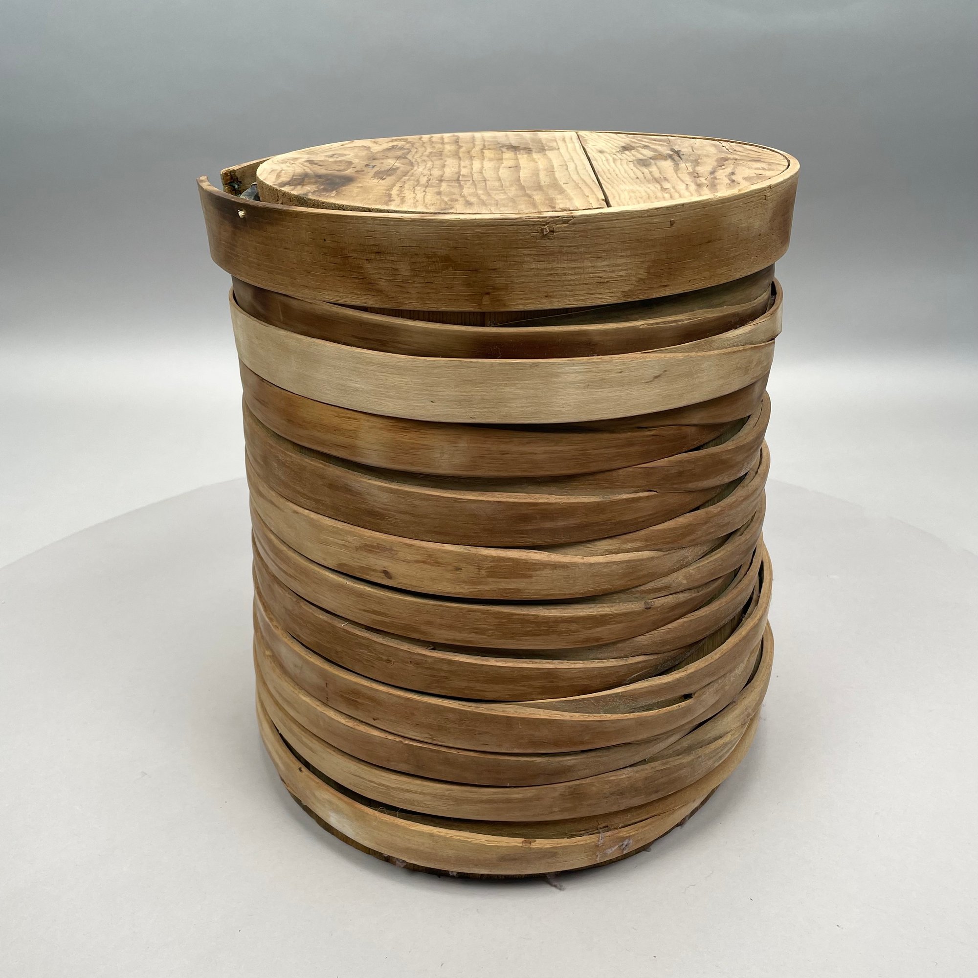 Primitive Wood Bucket, Circular Box & Cover & Firkin #2988 ...