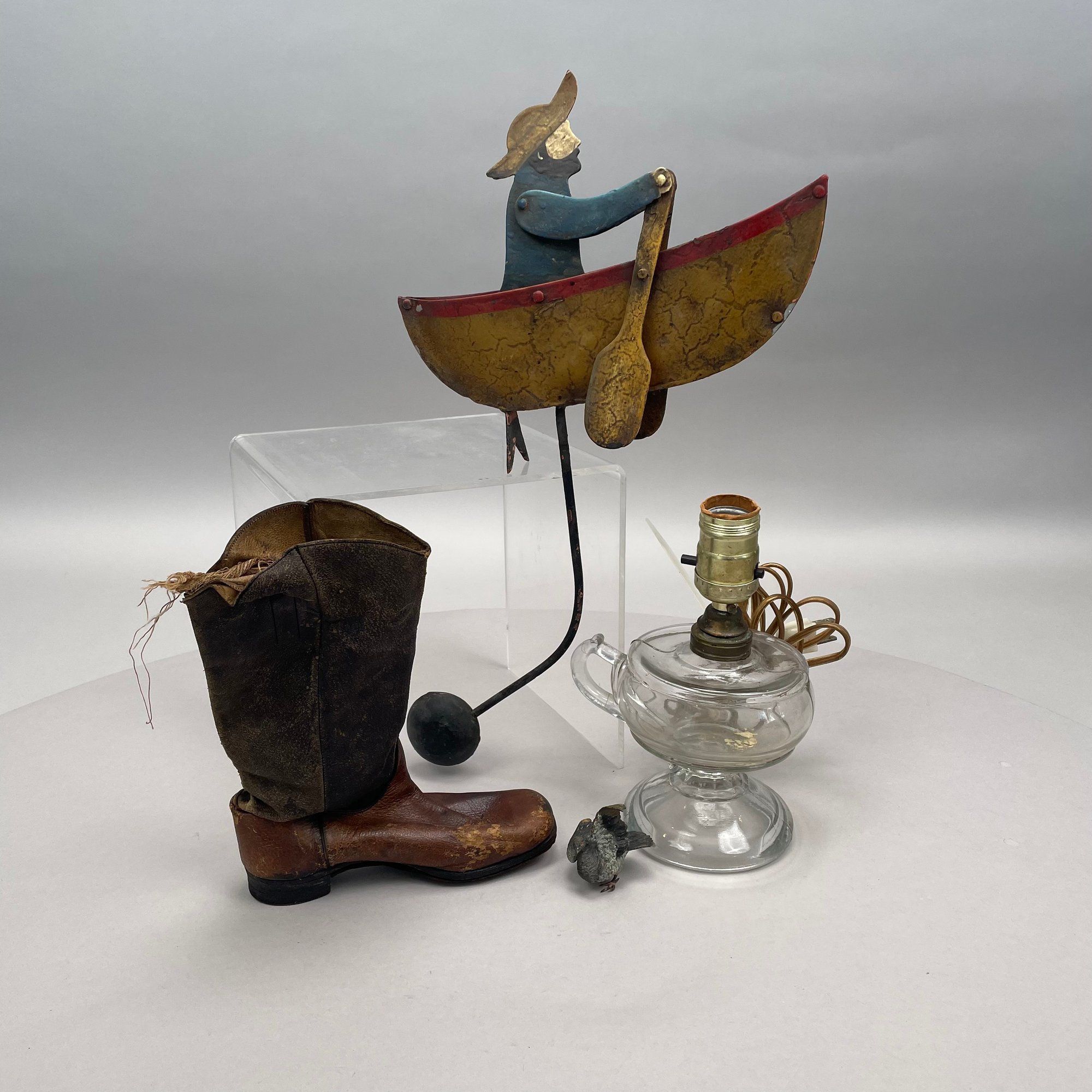 Balance Toy, Cowboy Boot, Finger Lamp & Eagle #3328 | Auctionninja.com