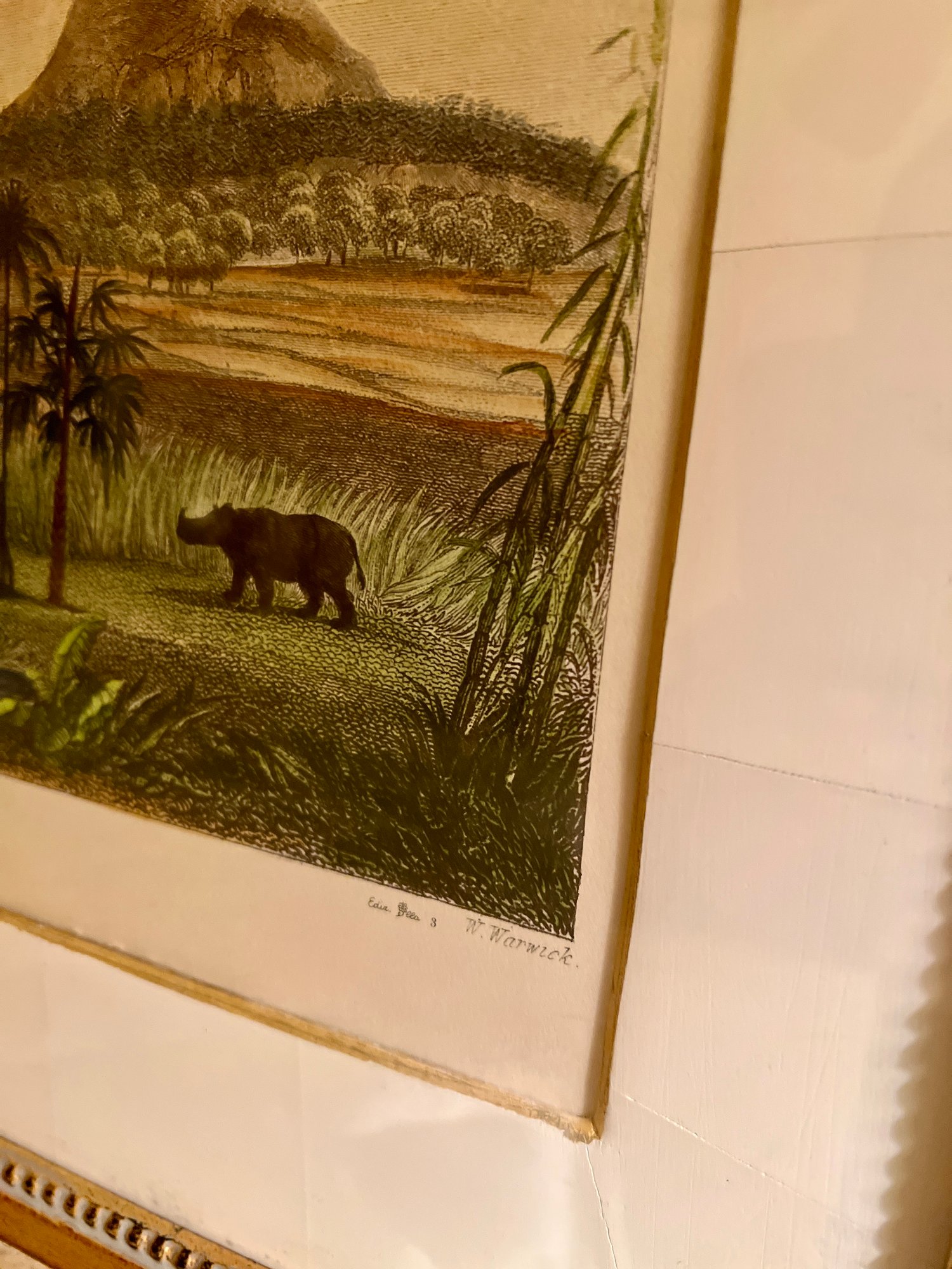 (Z) ANTIQUE J.STEWART HAND COLORED ENGRAVING "MOUNTAINS, HILLOCKS ...