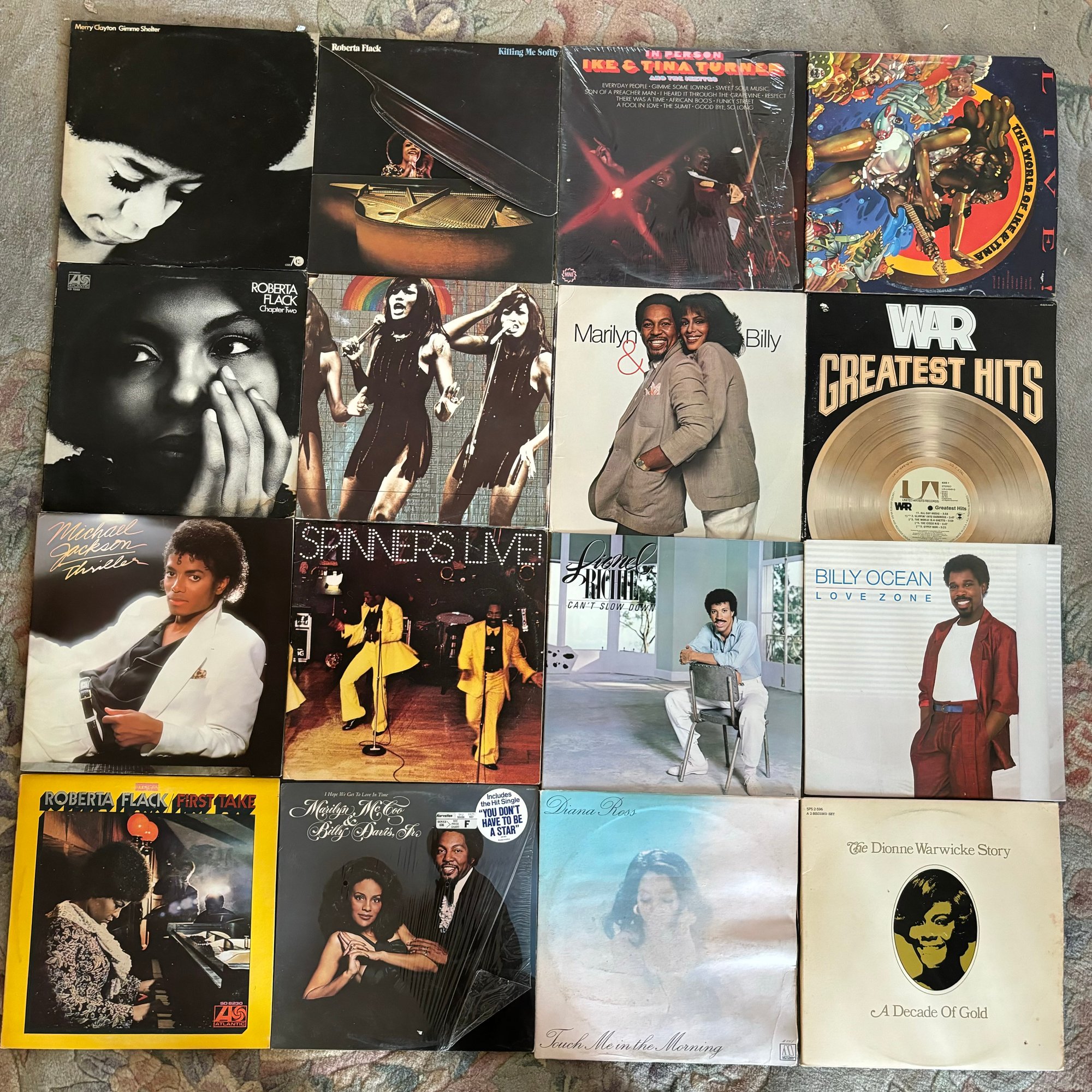 (D-21) COLLECTION OF 16 VINTAGE LP ROCK RECORDS -VINYL - ALL IN COVERS ...