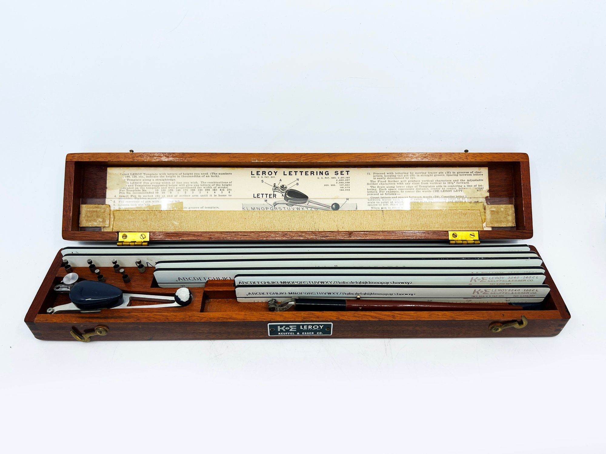 (6) VINTAGE "KEUFFEL & ESSER" K&E LEROY LETTERING SET-DRAFTING-WOODEN ...