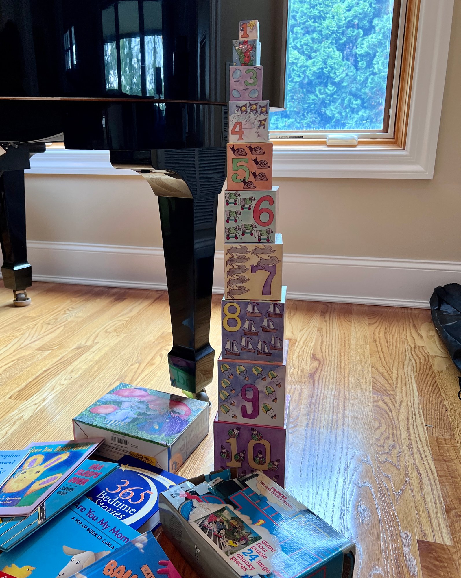 (A-94) COLLECTION OF CHILDREN'S BOOKS & STACKABLE CARDBOARD COUNTING ...