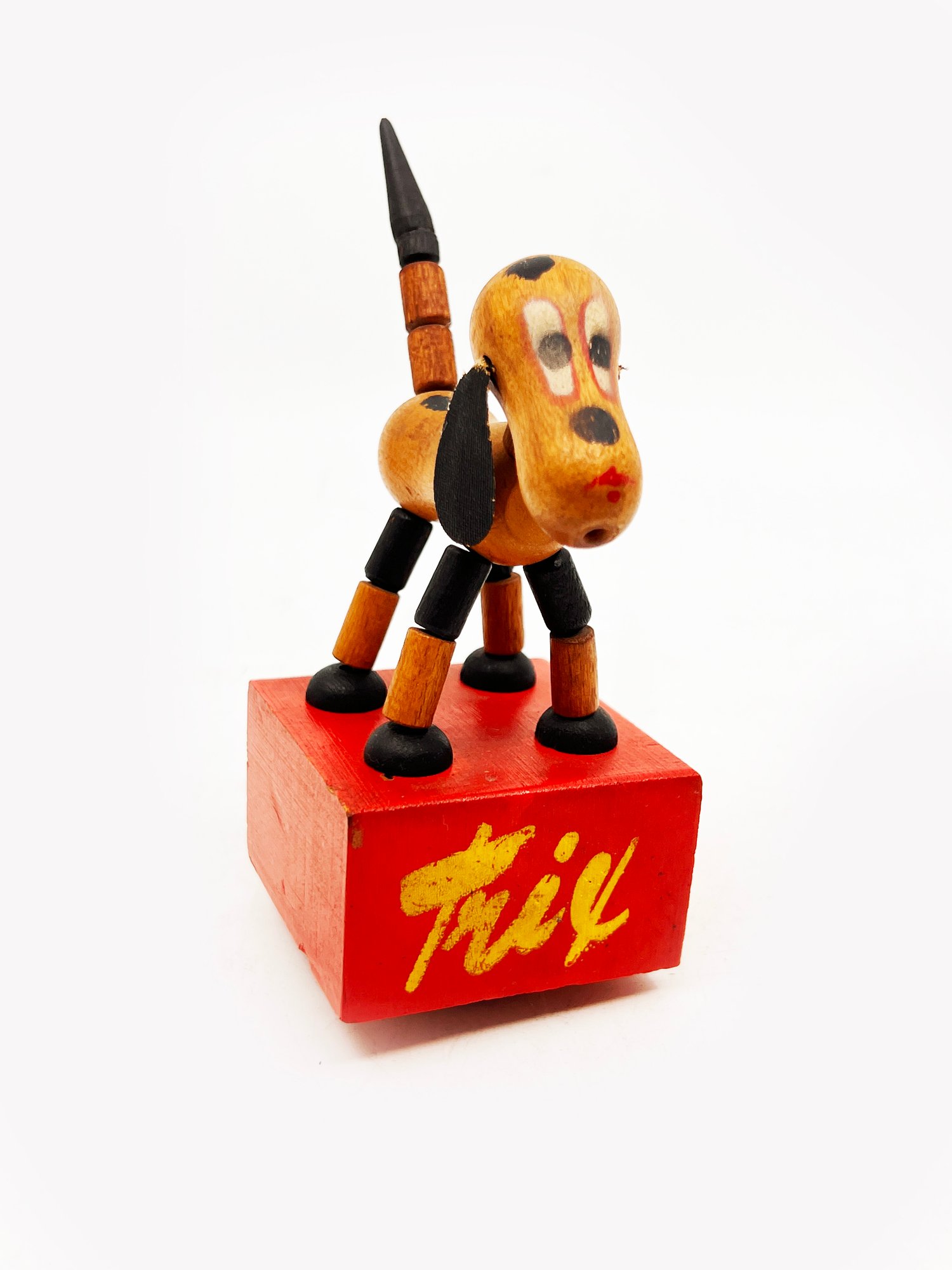 (A-51) VINTAGE 50'S/60'S "TRIX" THE WOODEN DOG STRING PUPPET TOY-APPROX ...