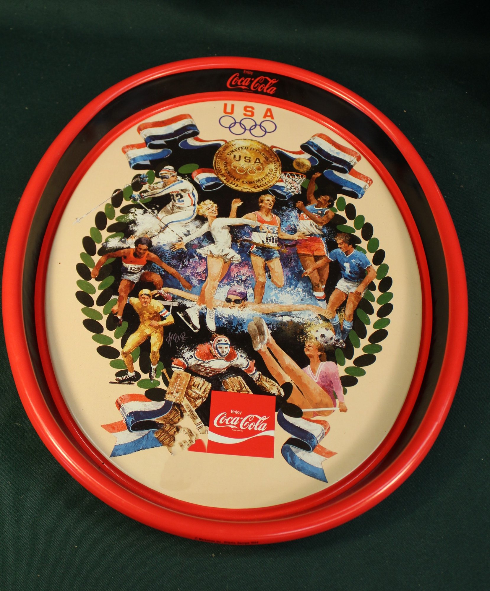 Oval 12"x 15" Coca Cola Serving Tray - Olympic Records (440) #16027 ...